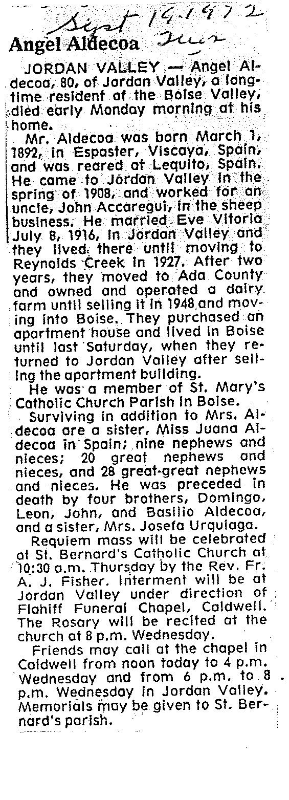 Angel Aldecoa - The Basque Museum & Cultural Center | Boise, ID