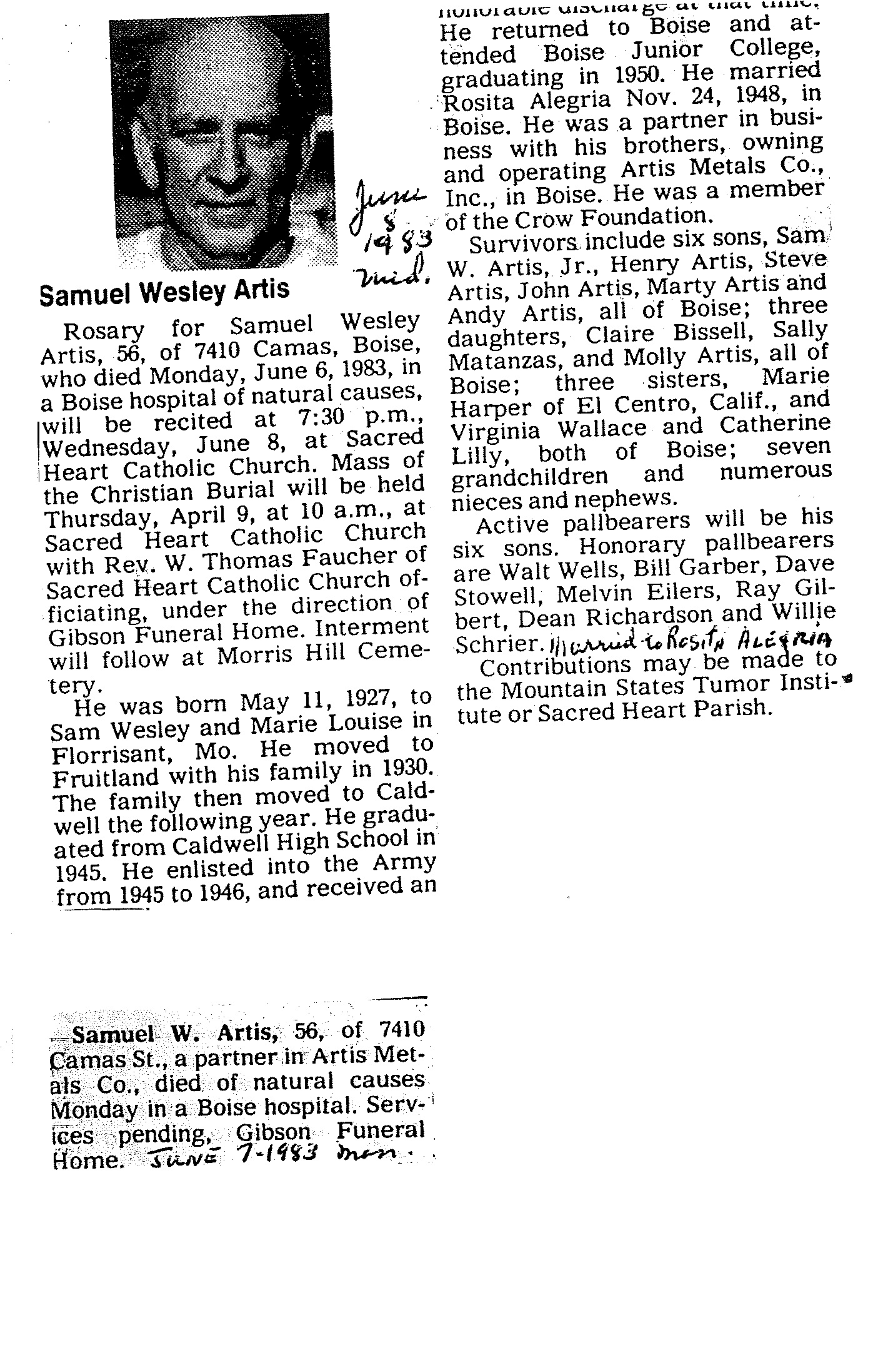 Samuel Wesley Artis - The Basque Museum & Cultural Center | Boise, ID