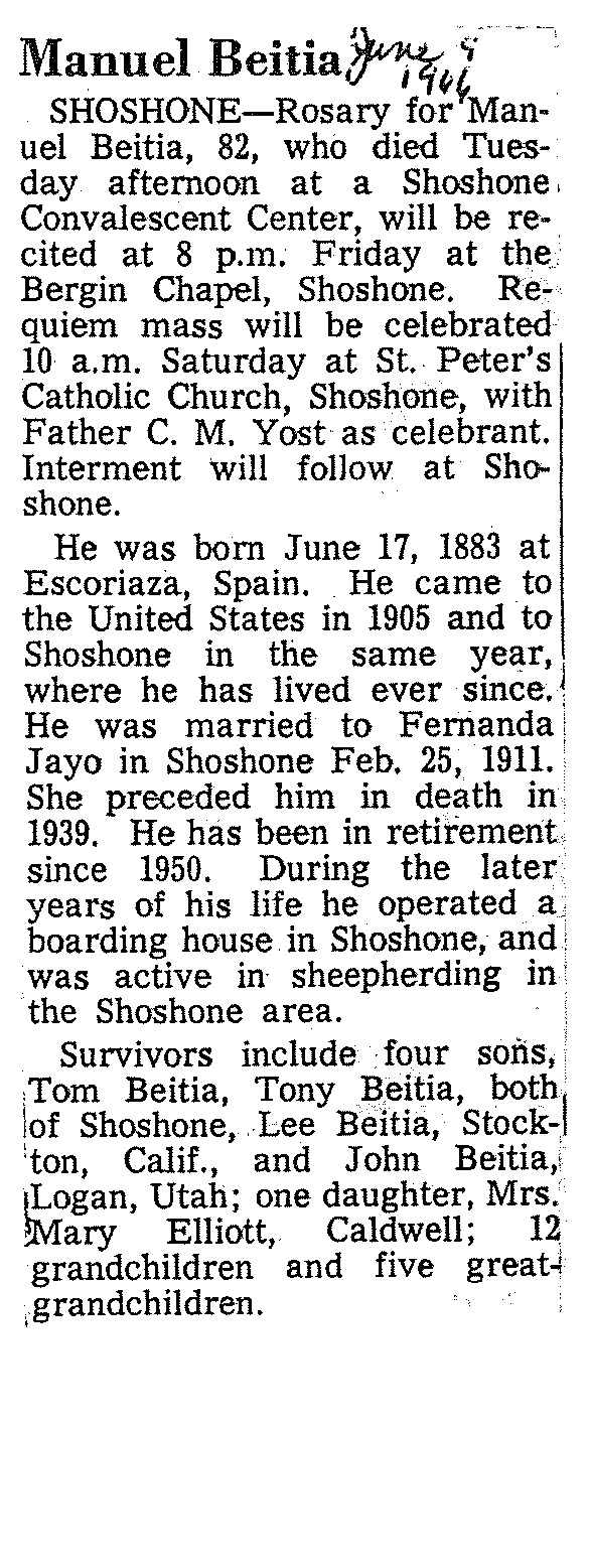 Manuel Beitia - The Basque Museum & Cultural Center | Boise, ID