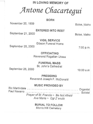 Antone J. Chacartegui - The Basque Museum & Cultural Center | Boise, ID