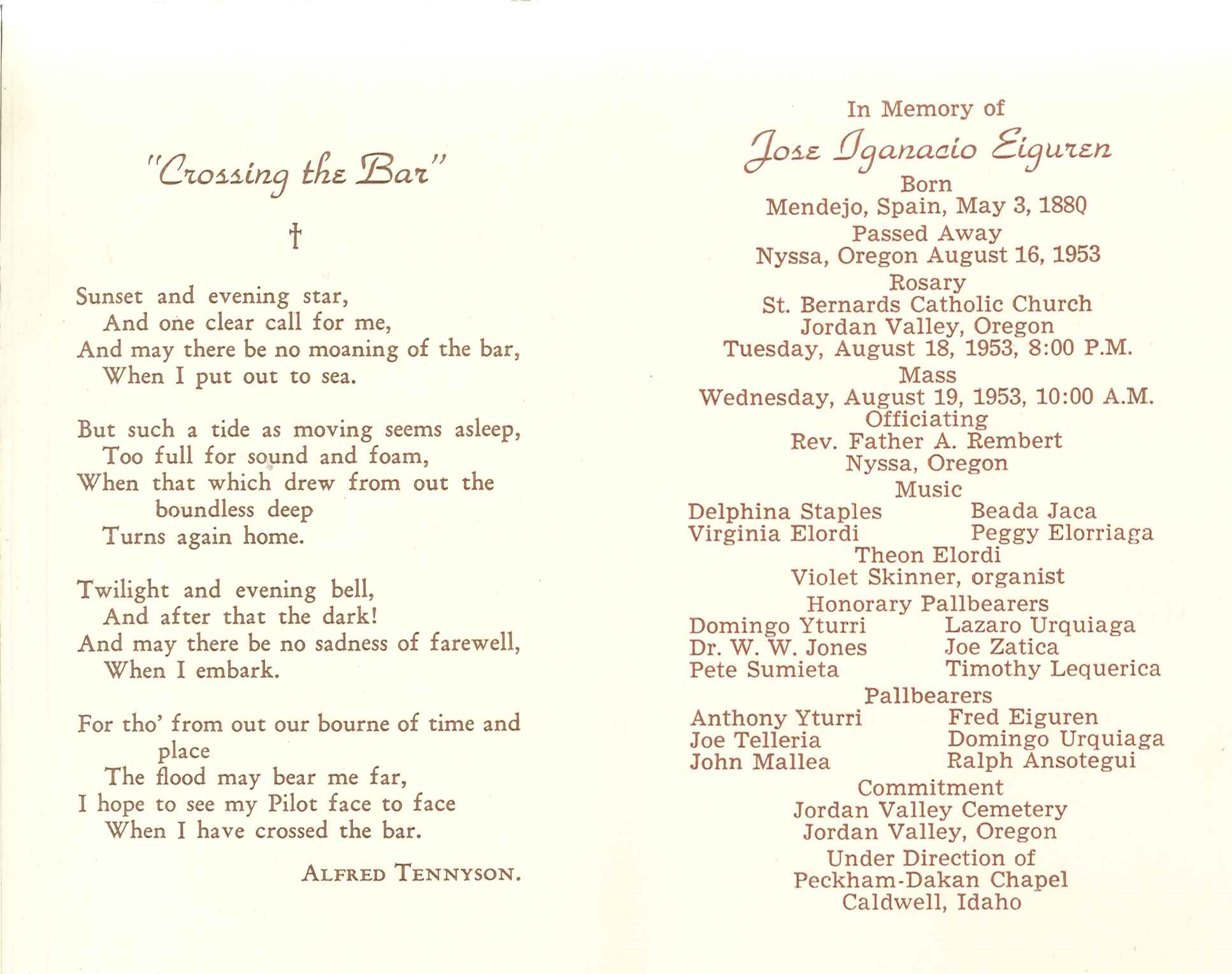 Jose Ignacio Eiguren - The Basque Museum & Cultural Center | Boise, ID