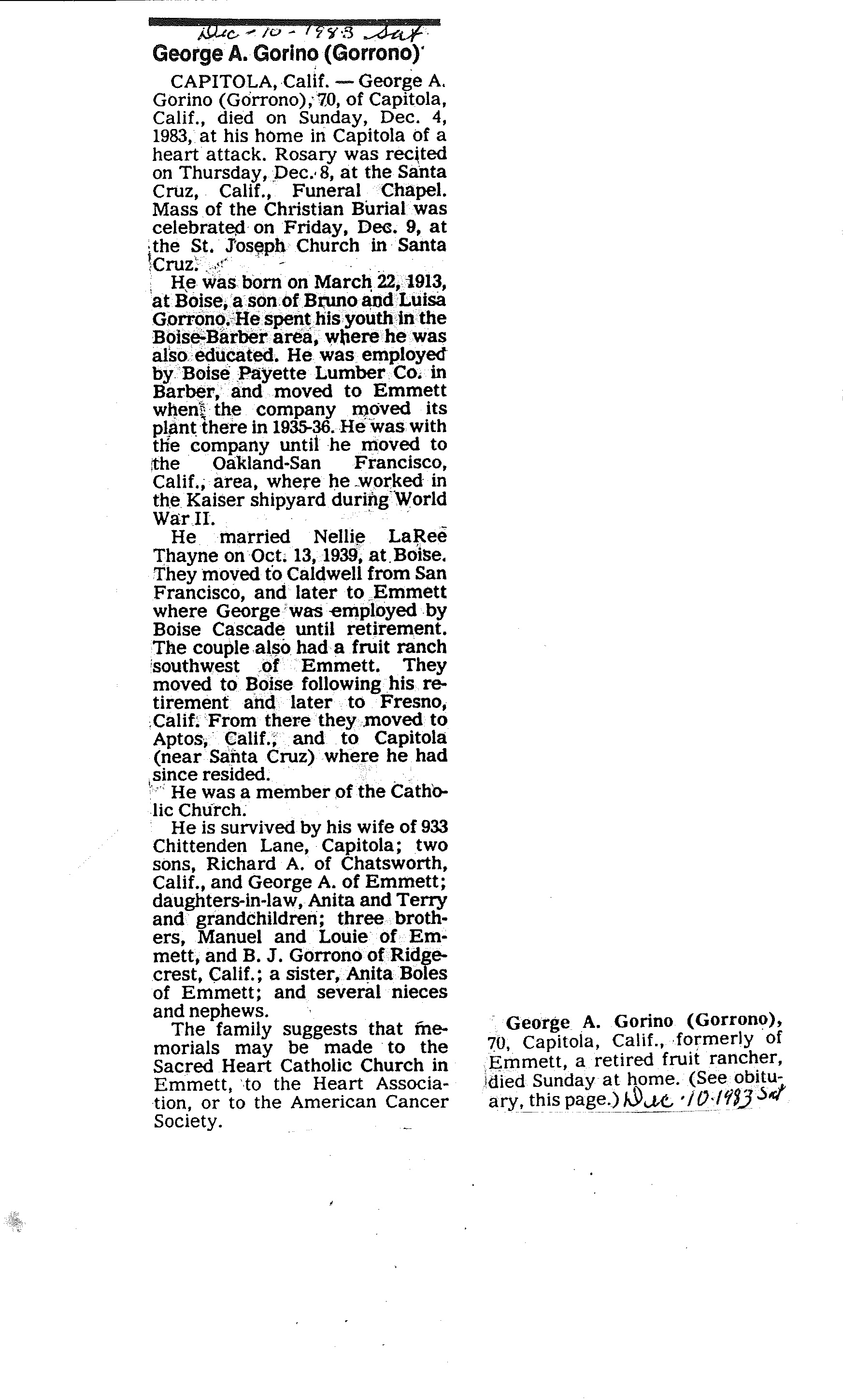 George A. Gorino (Gorrono), Sr. - The Basque Museum & Cultural Center ...