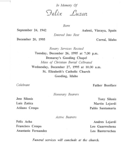 Felix Luzar - The Basque Museum & Cultural Center | Boise, ID