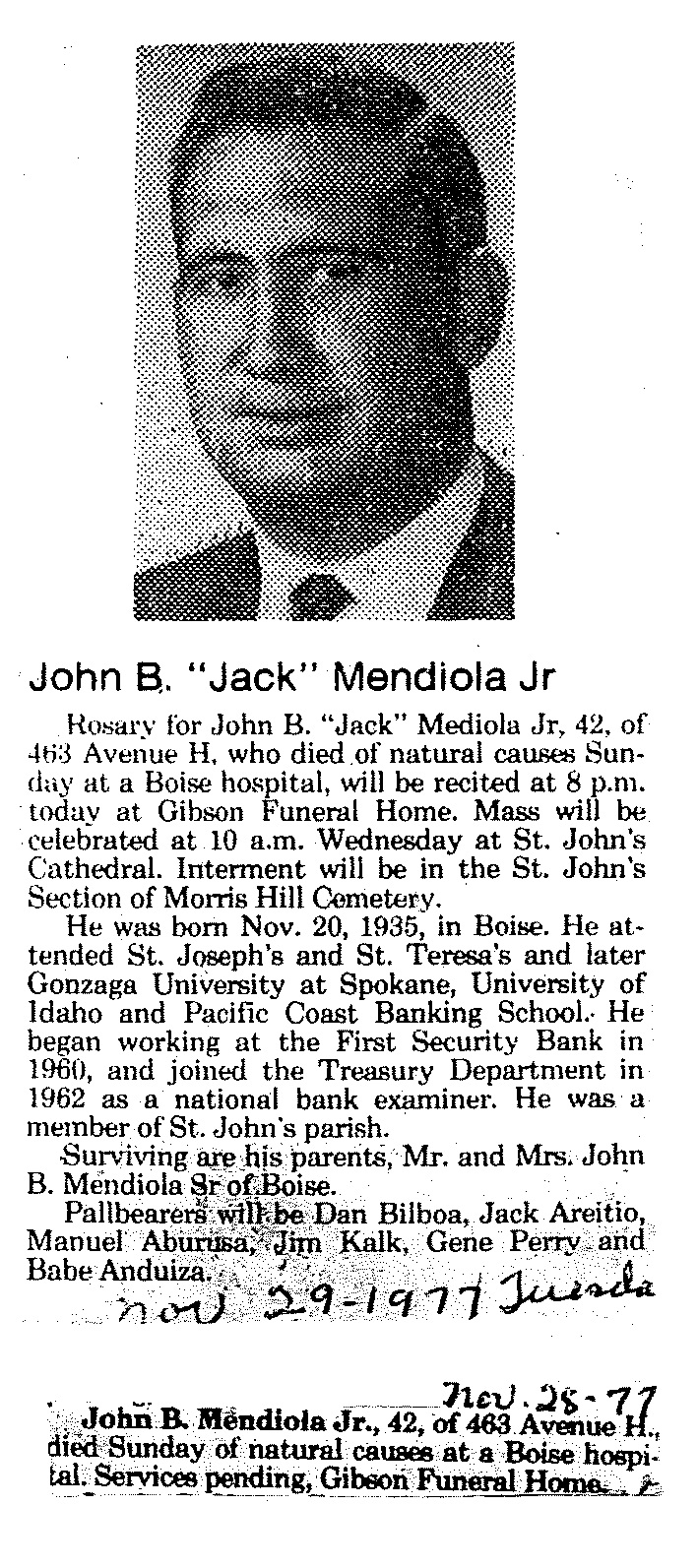 John "Jack" Benedict Mendiola, Jr. - The Basque Museum & Cultural ...