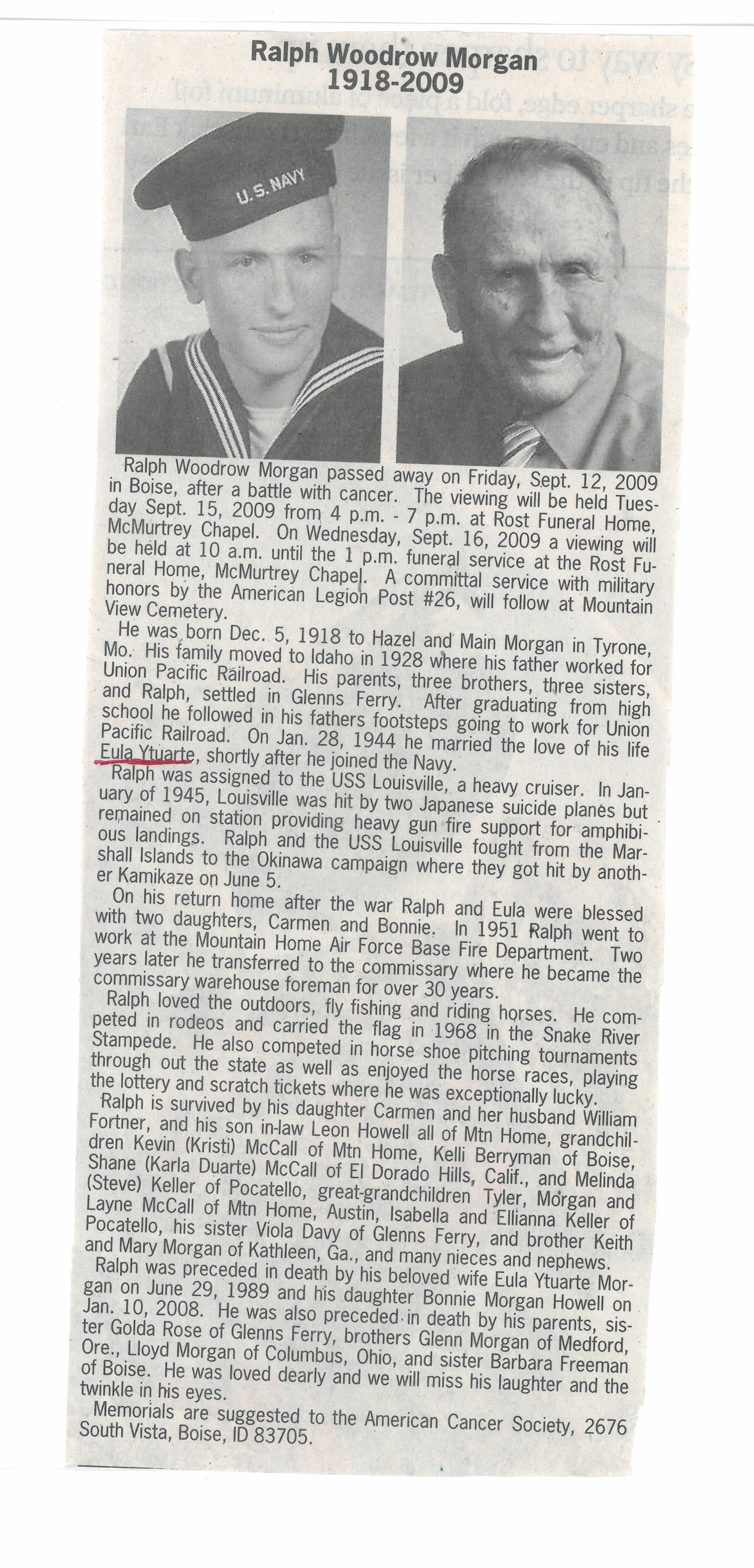 Ralph Woodrow Morgan - The Basque Museum & Cultural Center | Boise, ID