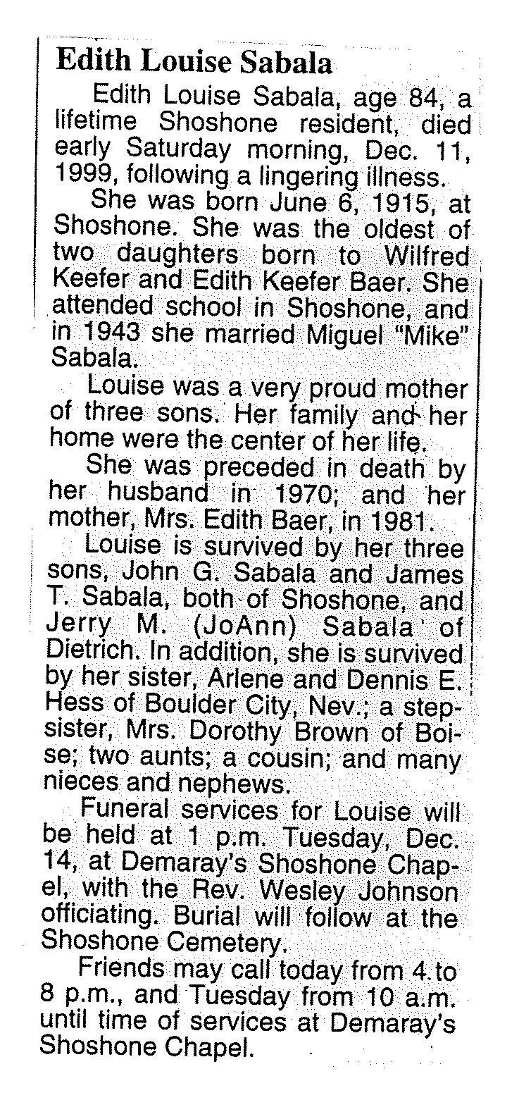 Edith Louise Sabala - The Basque Museum & Cultural Center | Boise, ID