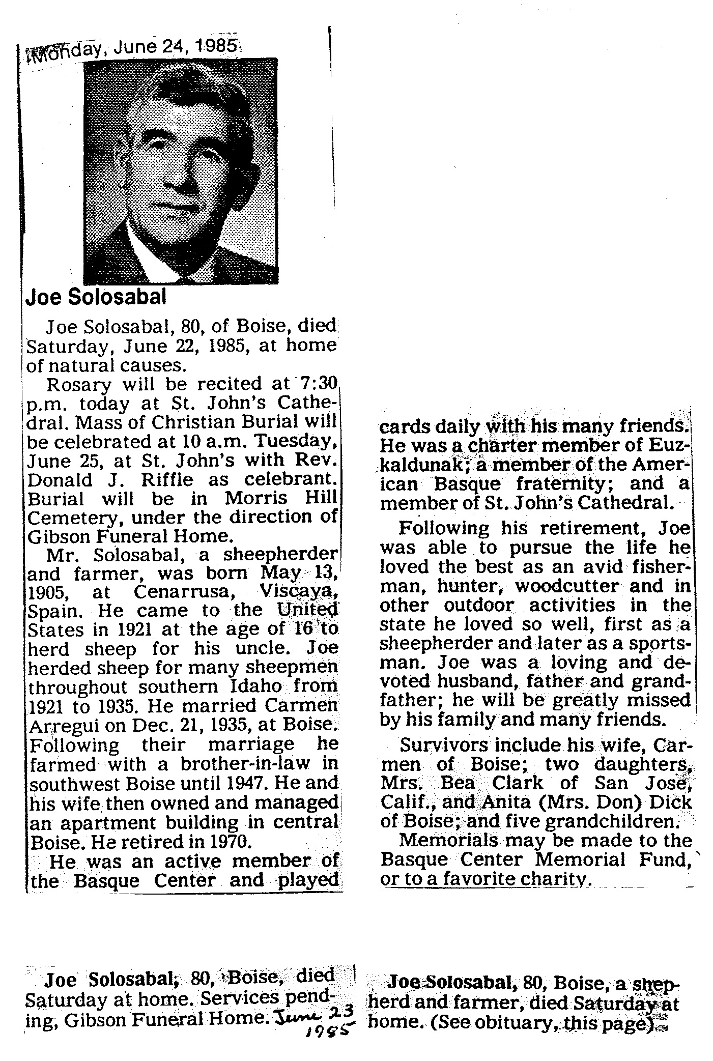 Joe Solosabal - The Basque Museum & Cultural Center | Boise, ID