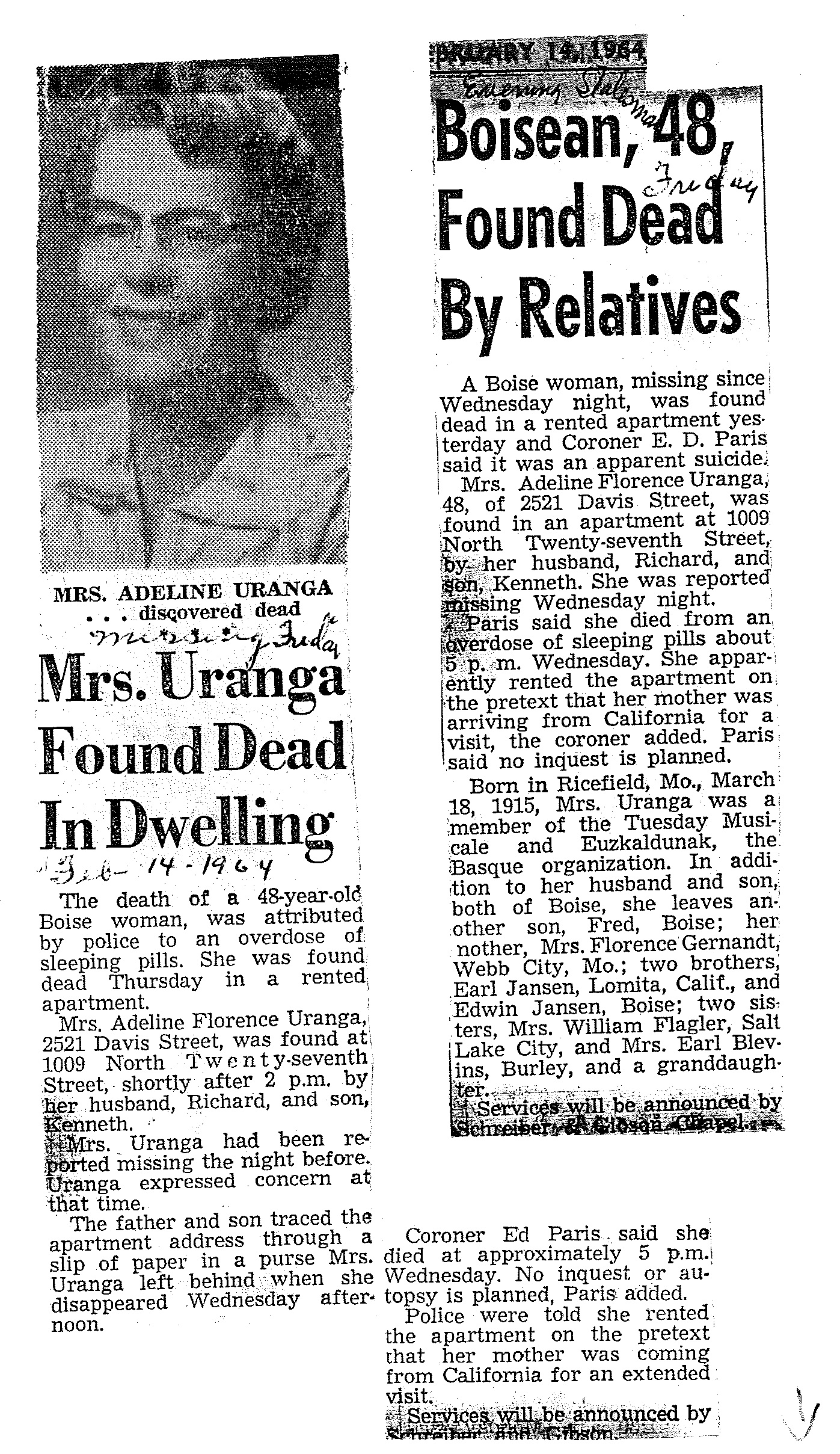 Adeline Florence Uranga - The Basque Museum & Cultural Center | Boise, ID