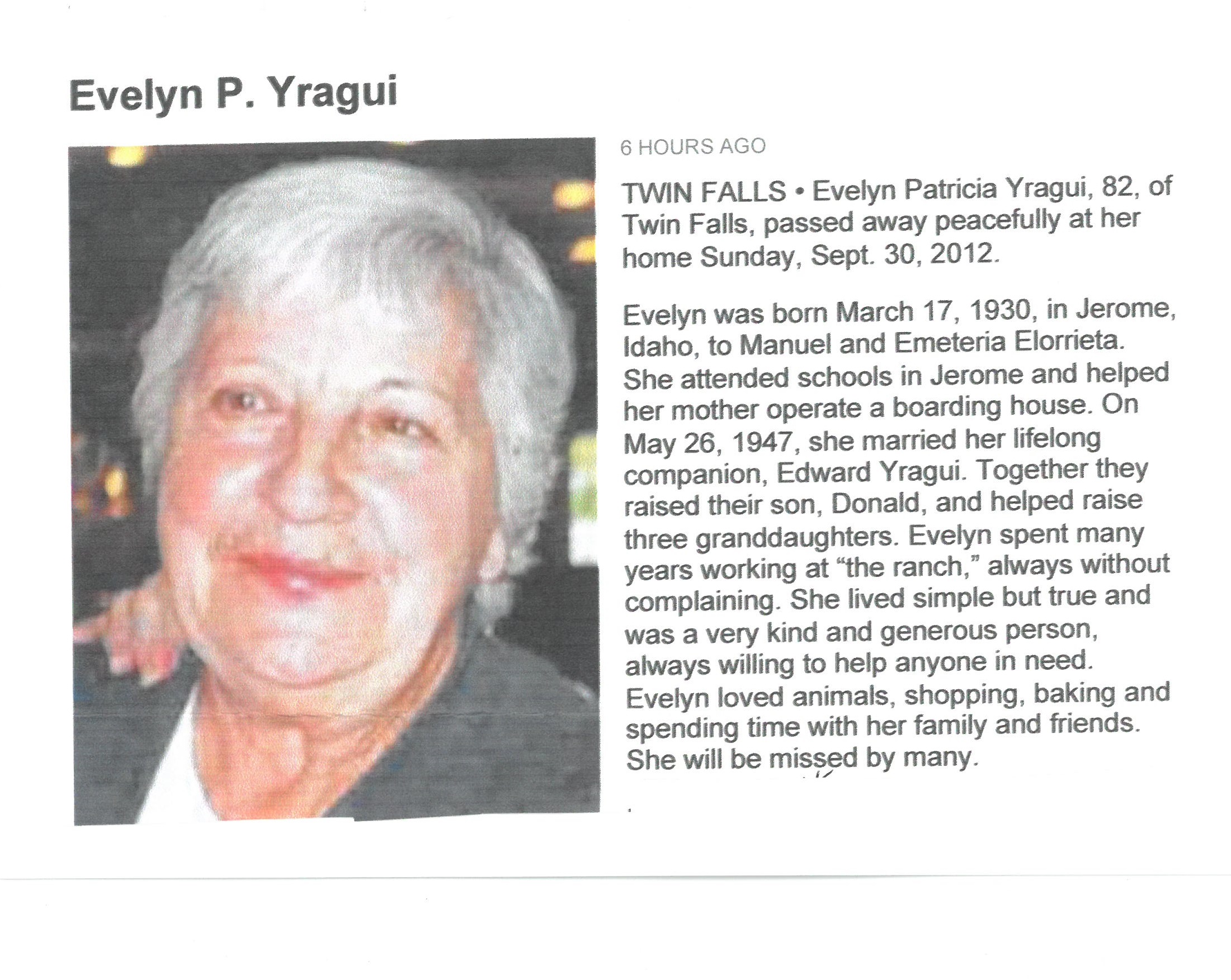 Evelyn Patricia (Elorrieta) Yragui - The Basque Museum & Cultural ...