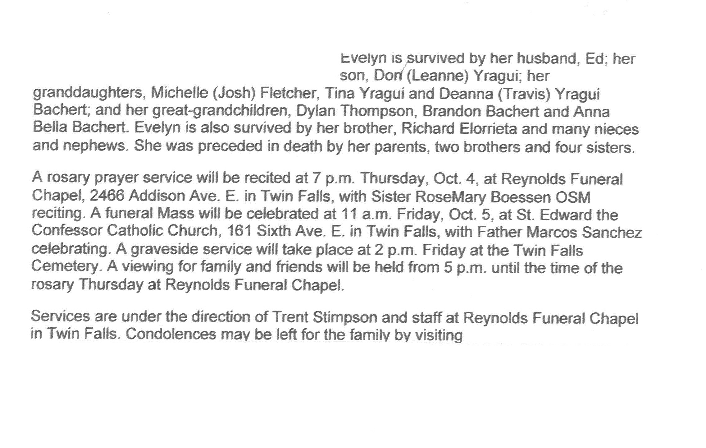 Evelyn Patricia (Elorrieta) Yragui - The Basque Museum & Cultural ...