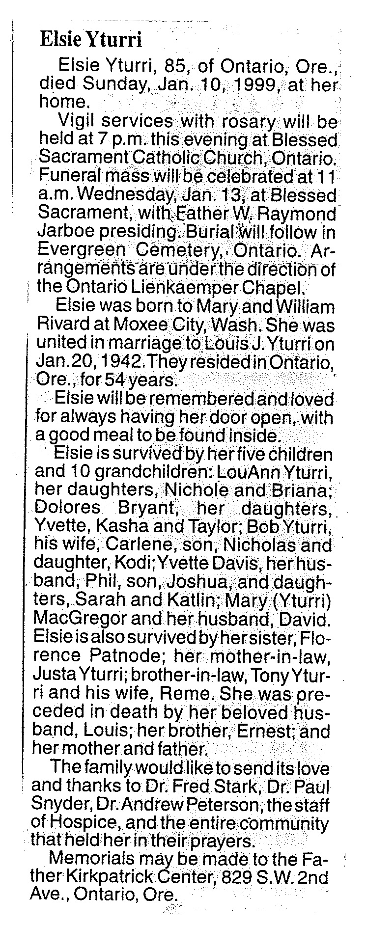 Elsie (Rivard) Yturri - The Basque Museum & Cultural Center | Boise, ID