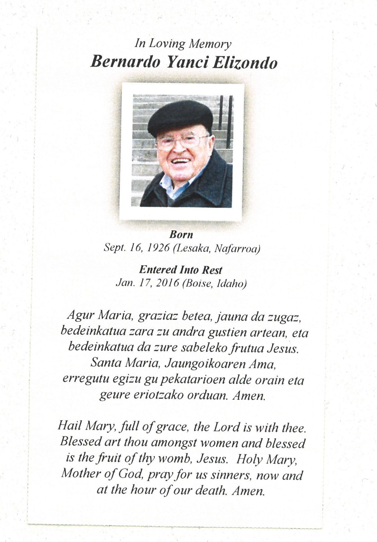 Bernardo Yanci - The Basque Museum & Cultural Center | Boise, ID