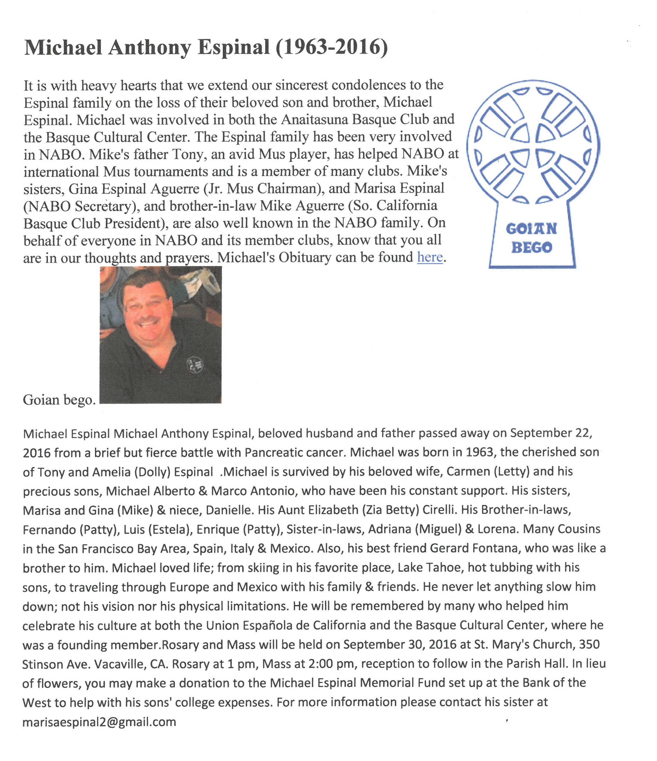 Michael Anthony Espinal - The Basque Museum & Cultural Center | Boise, ID