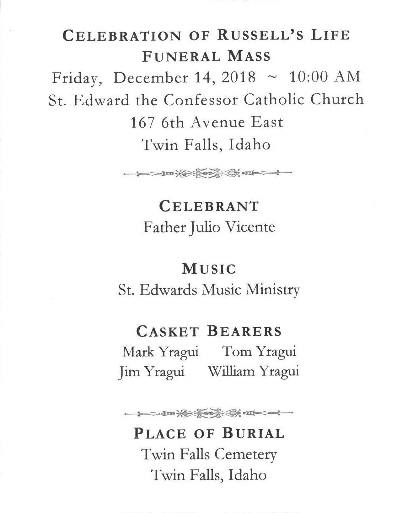 Edward John Yragui - The Basque Museum & Cultural Center | Boise, ID