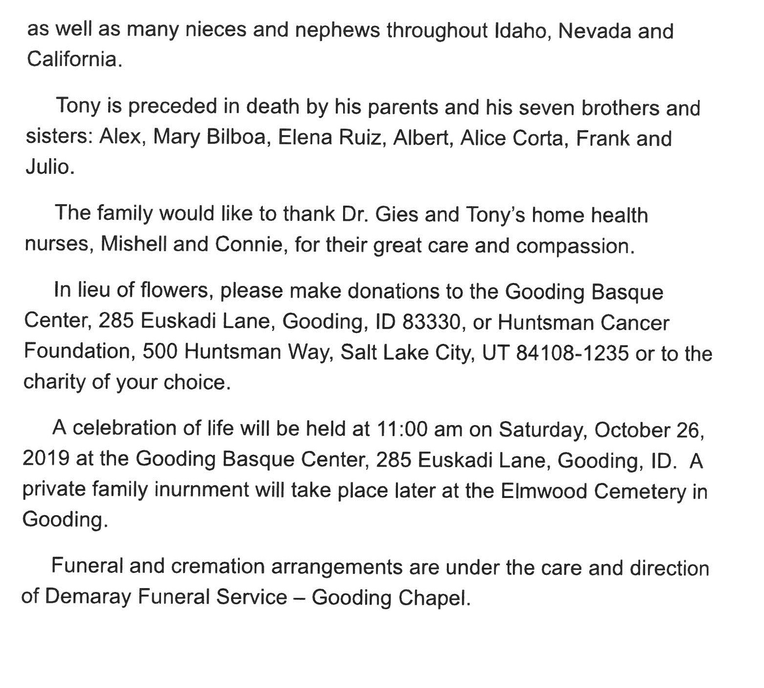 Tony Palacio - The Basque Museum & Cultural Center | Boise, ID