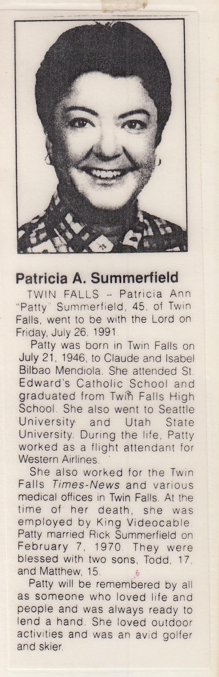 Patricia "Patty" Ann Summerfield - The Basque Museum & Cultural Center ...