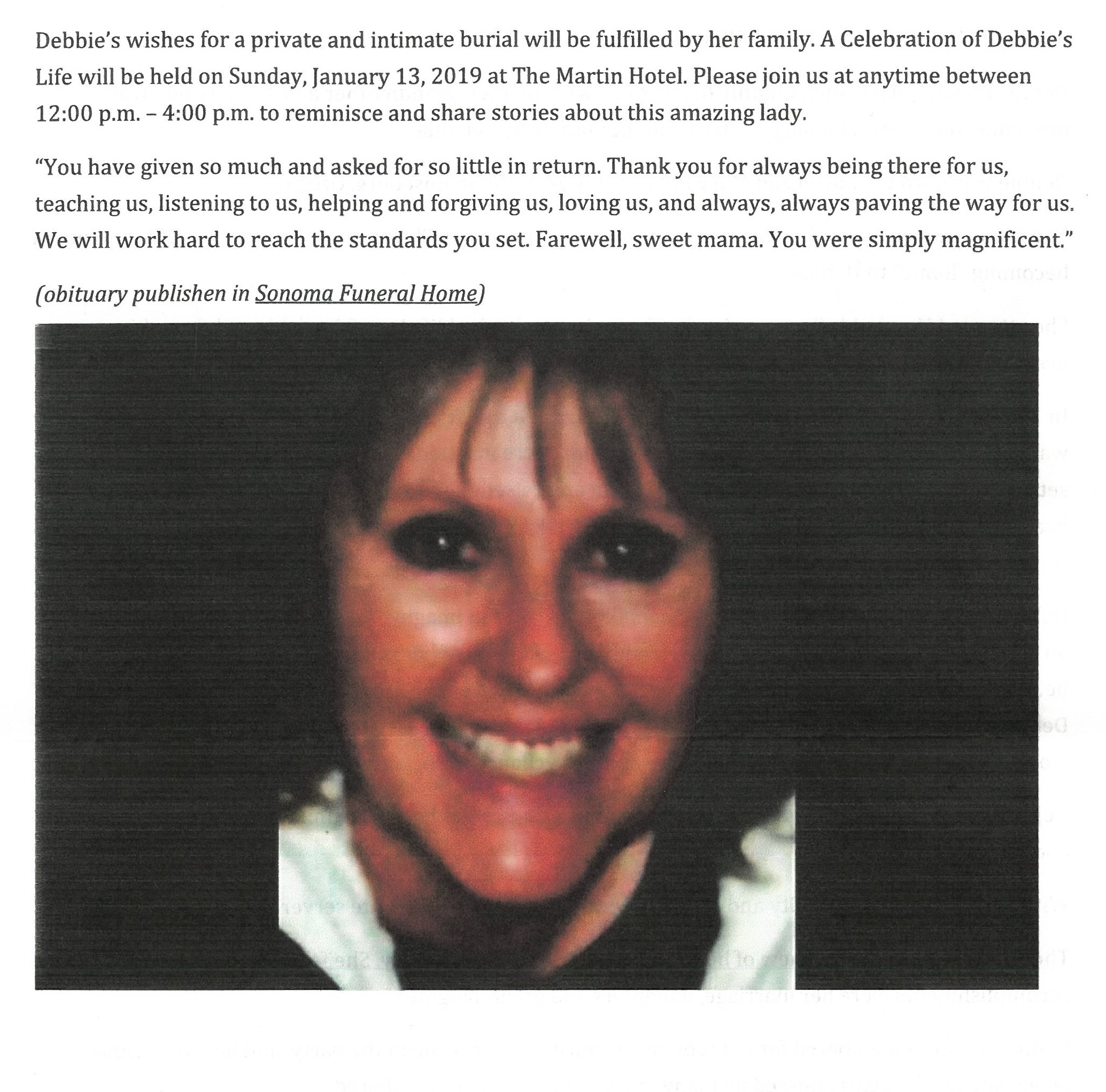 Debra "Debbie" Marie (Inda) Chaffin - The Basque Museum & Cultural ...