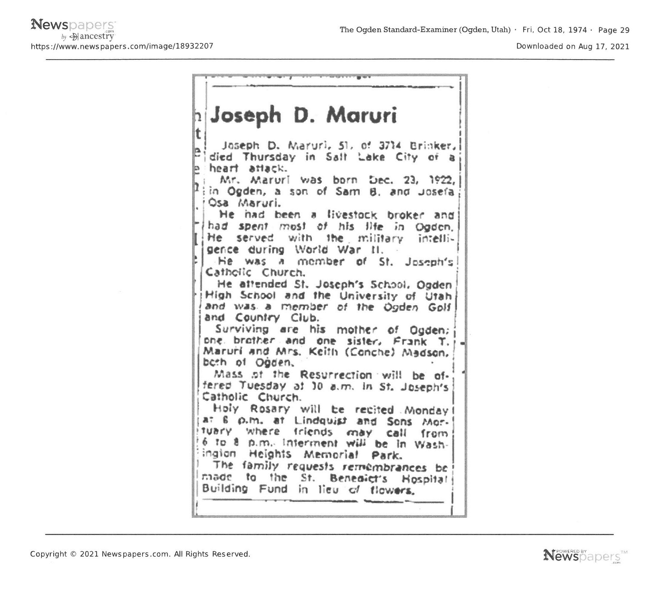 Joseph D. Maruri - The Basque Museum & Cultural Center | Boise, ID