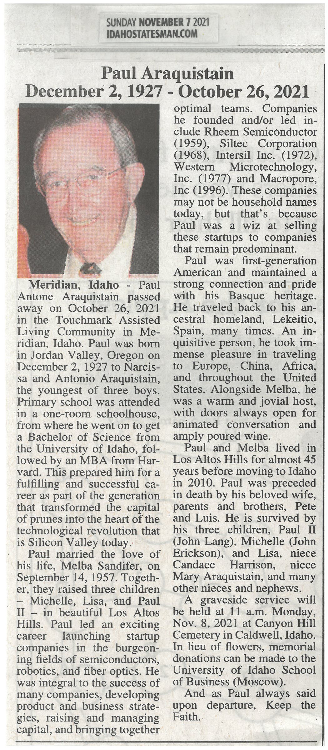 Paul Antone Araquistain - The Basque Museum & Cultural Center | Boise, ID