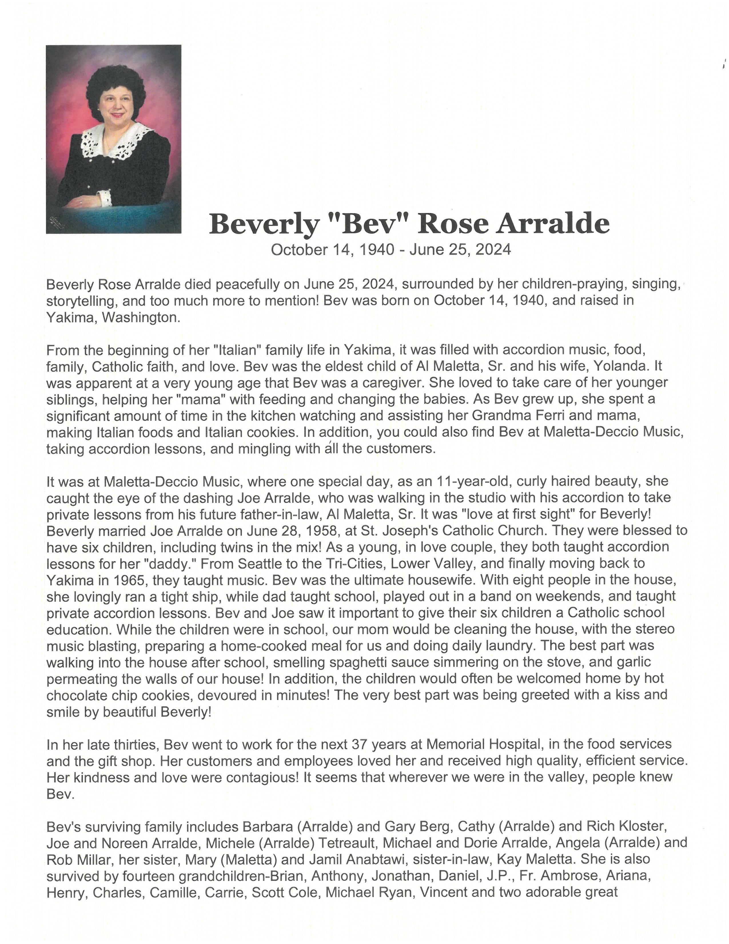 Beverly "Bev" Rose (Malleta) Arralde - The Basque Museum & Cultural ...