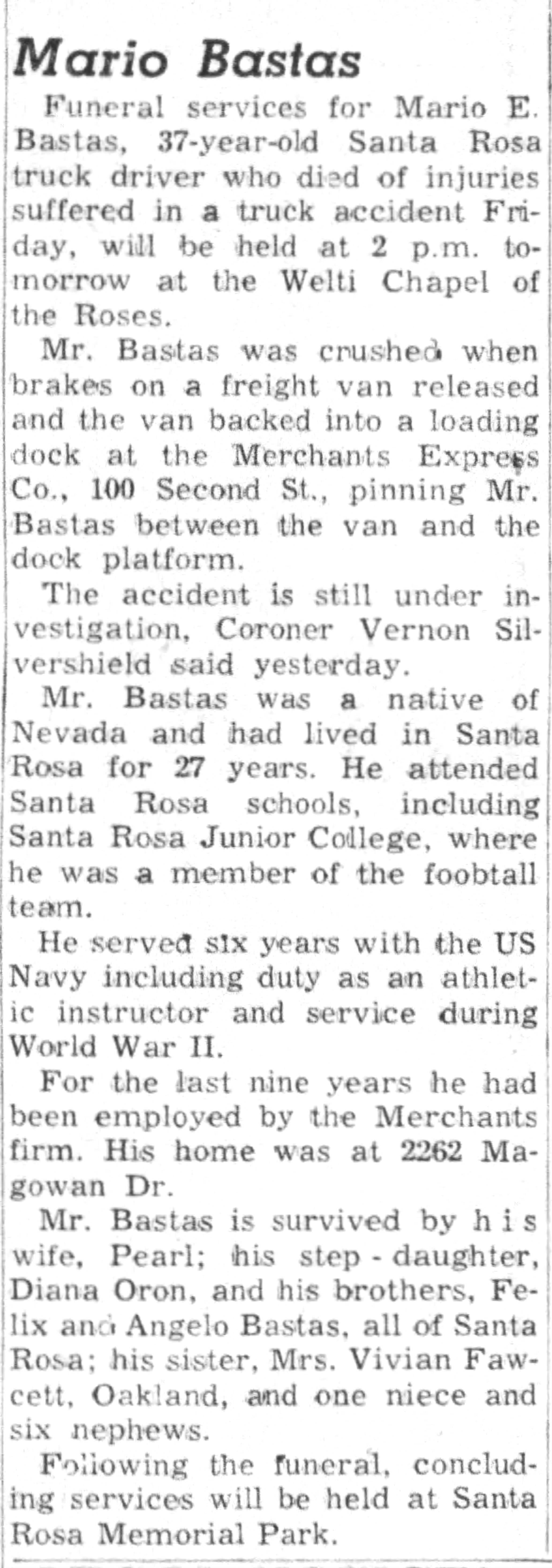 Mario E. Bastas - The Basque Museum & Cultural Center | Boise, ID