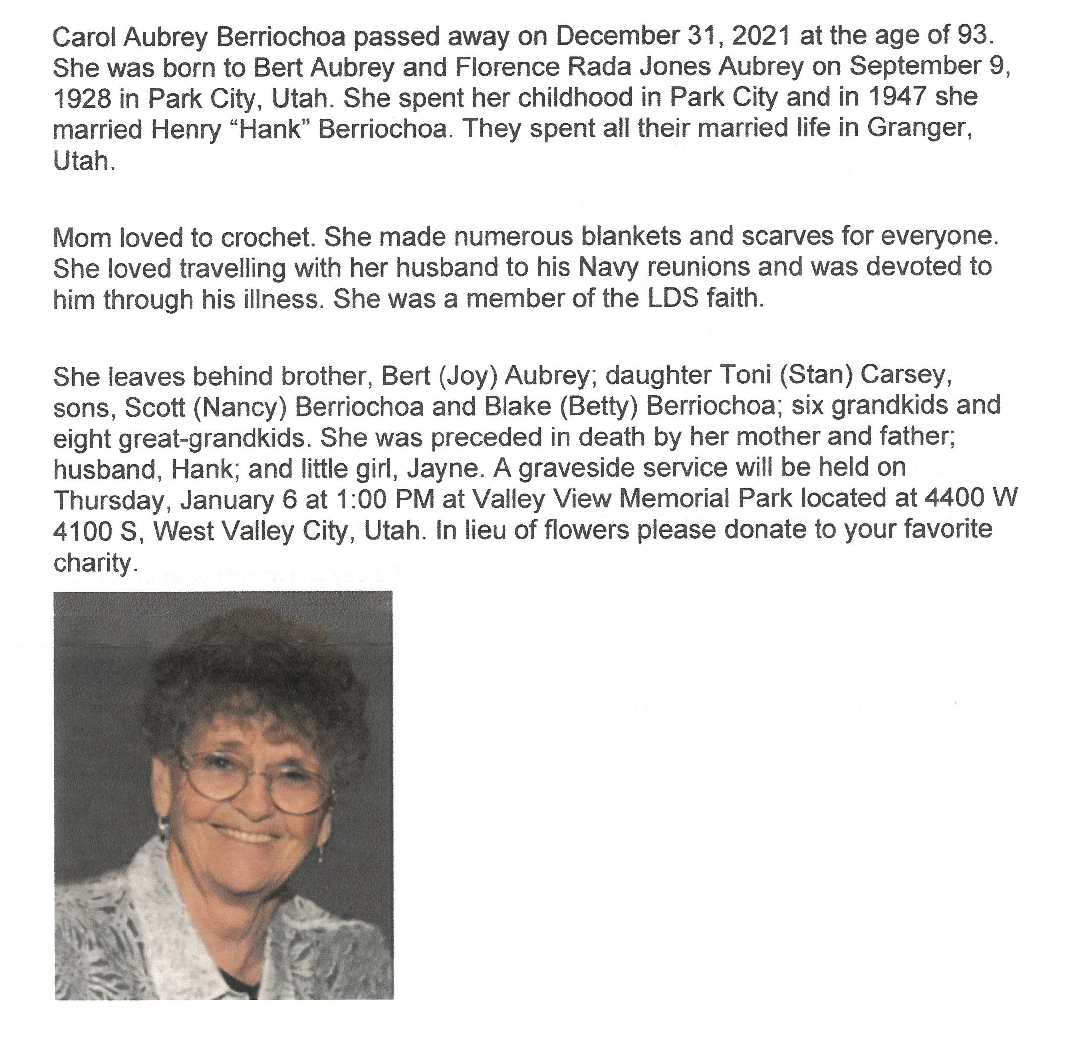 Carol (Aubrey) Berriochoa - The Basque Museum & Cultural Center | Boise, ID