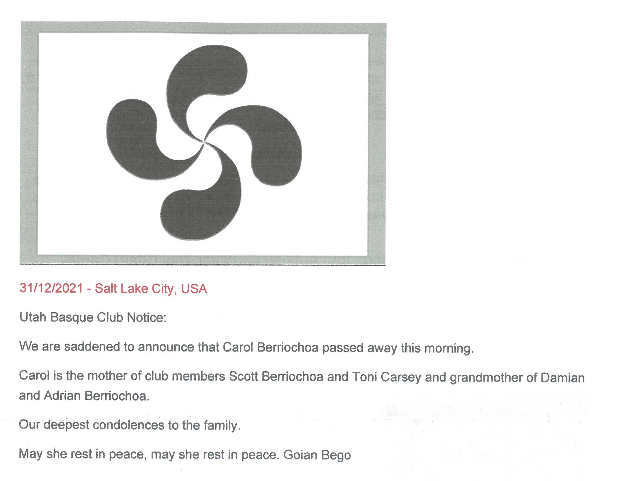 Carol (Aubrey) Berriochoa - The Basque Museum & Cultural Center | Boise, ID