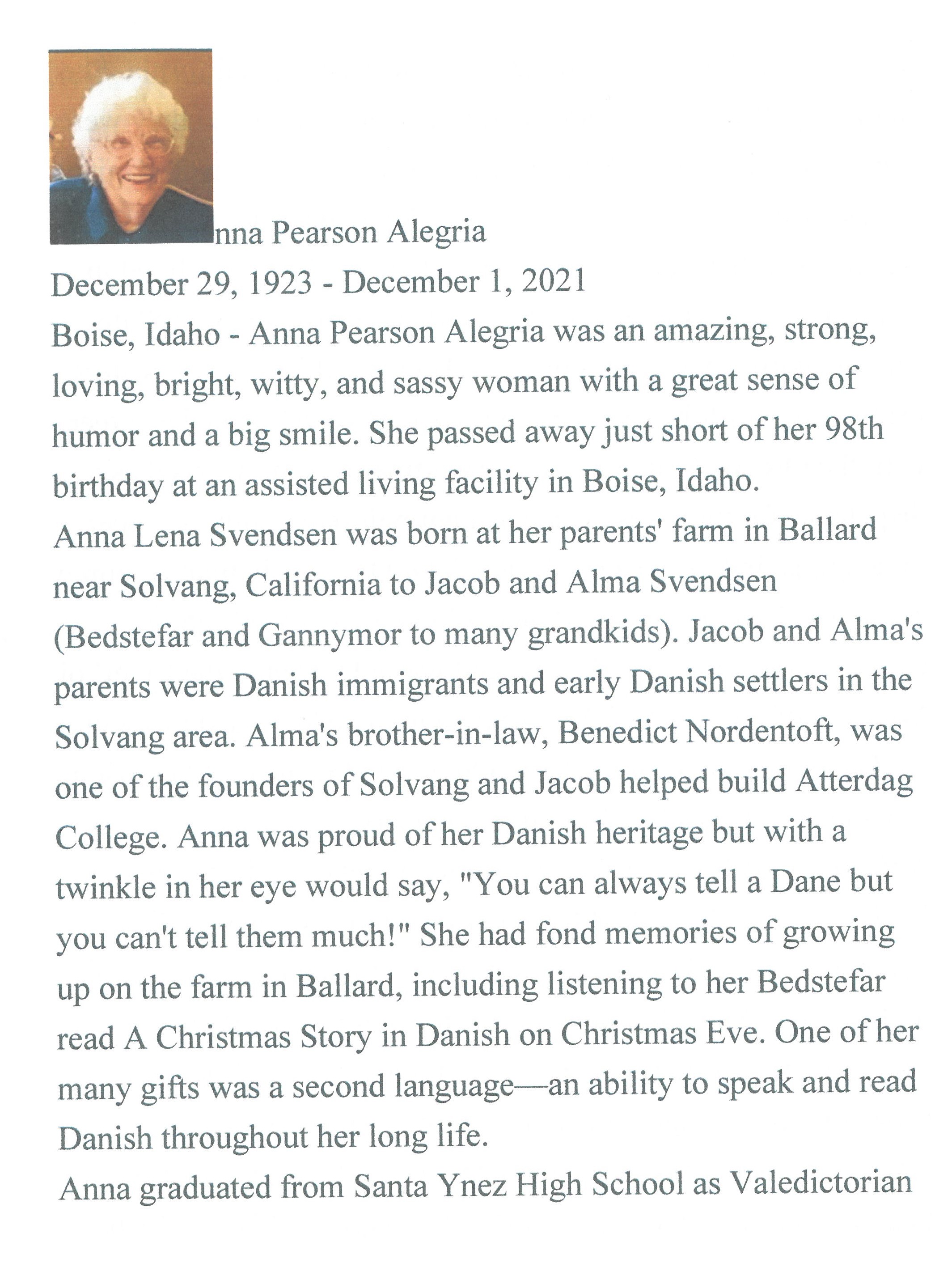Anna Lena (Svendsen) Alegria - The Basque Museum & Cultural Center ...
