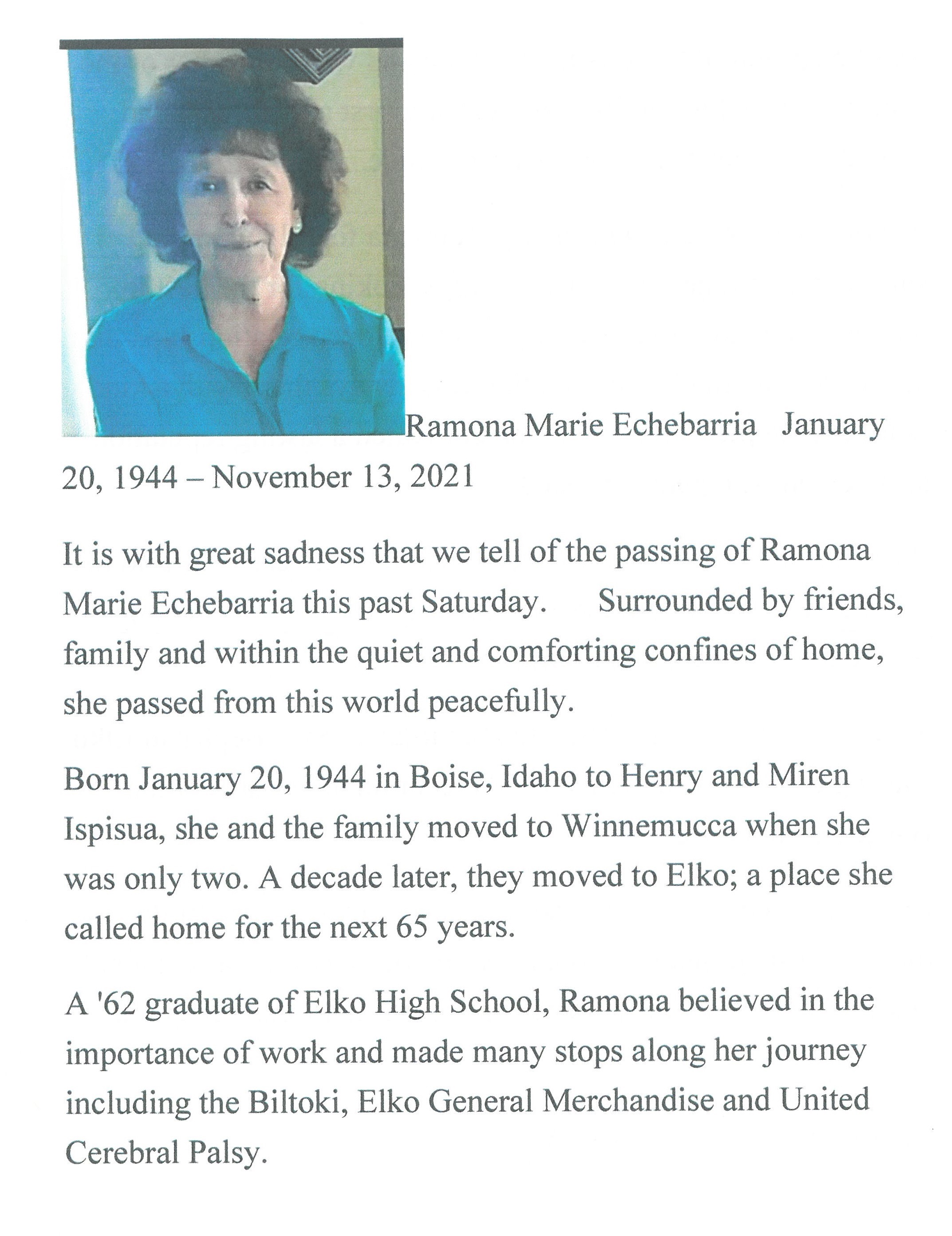 Ramona Marie (Ispisua) Echebarria - The Basque Museum & Cultural Center ...