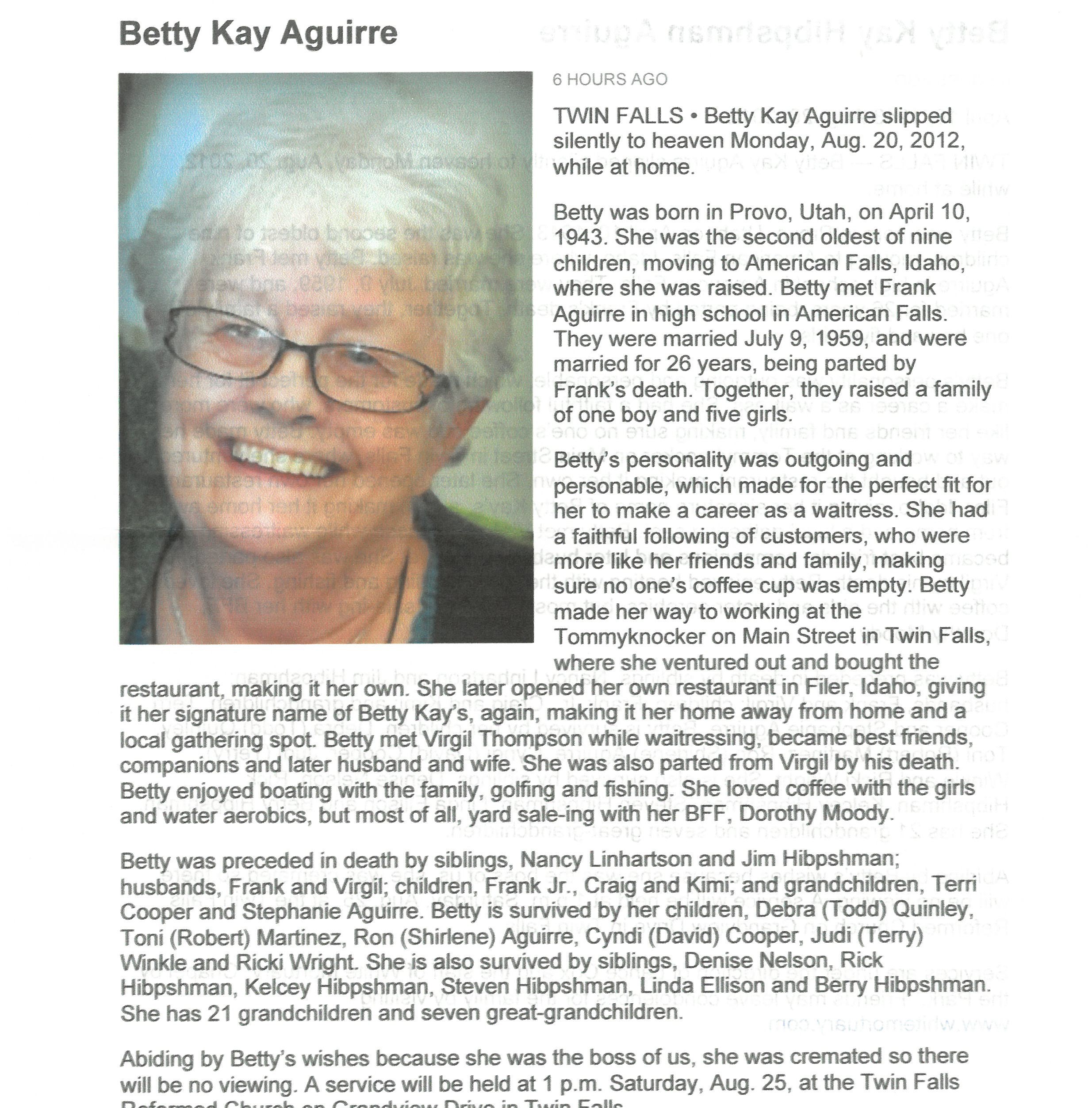 Betty Kay (Hibpshman) Aguirre - The Basque Museum & Cultural Center ...