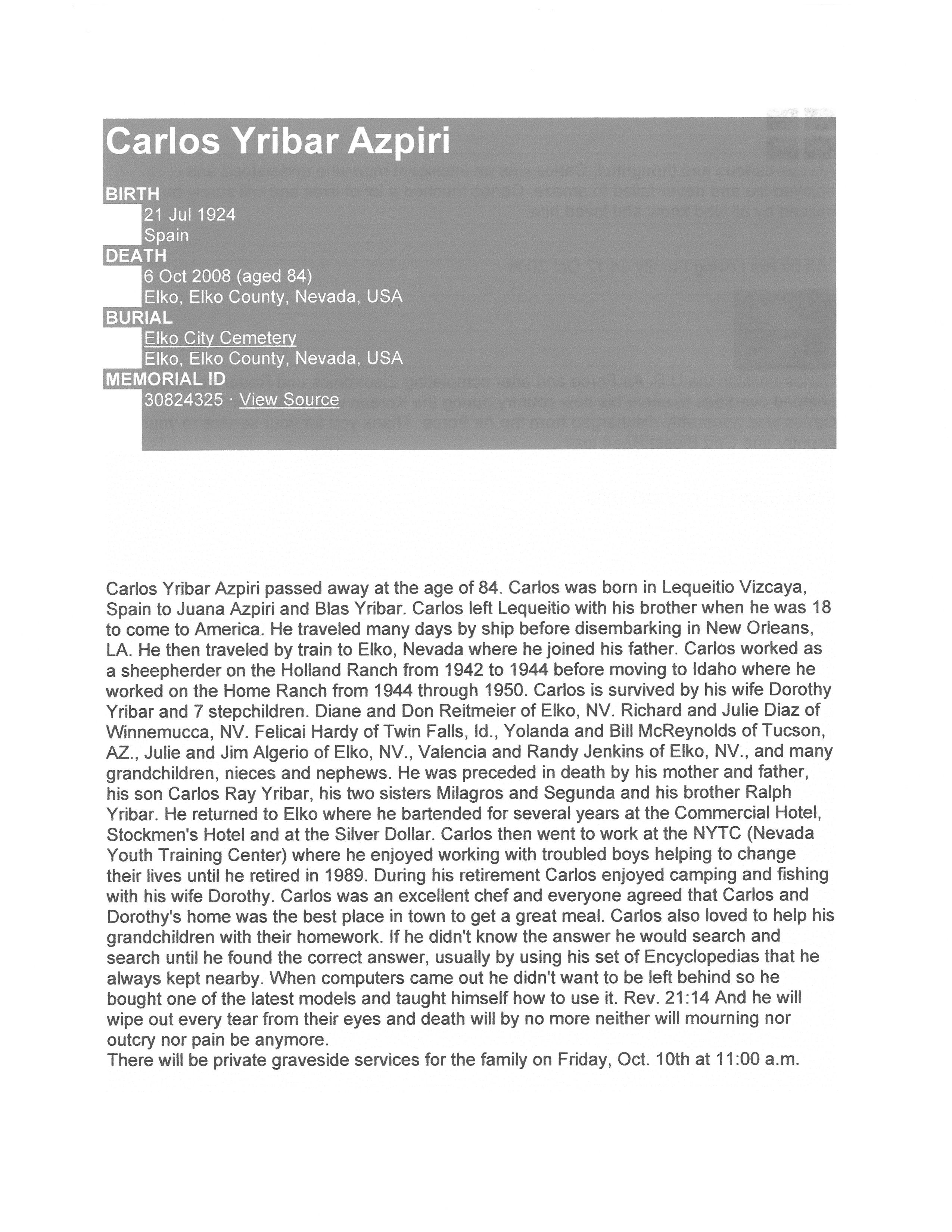 Carlos Azpiri - The Basque Museum & Cultural Center | Boise, ID