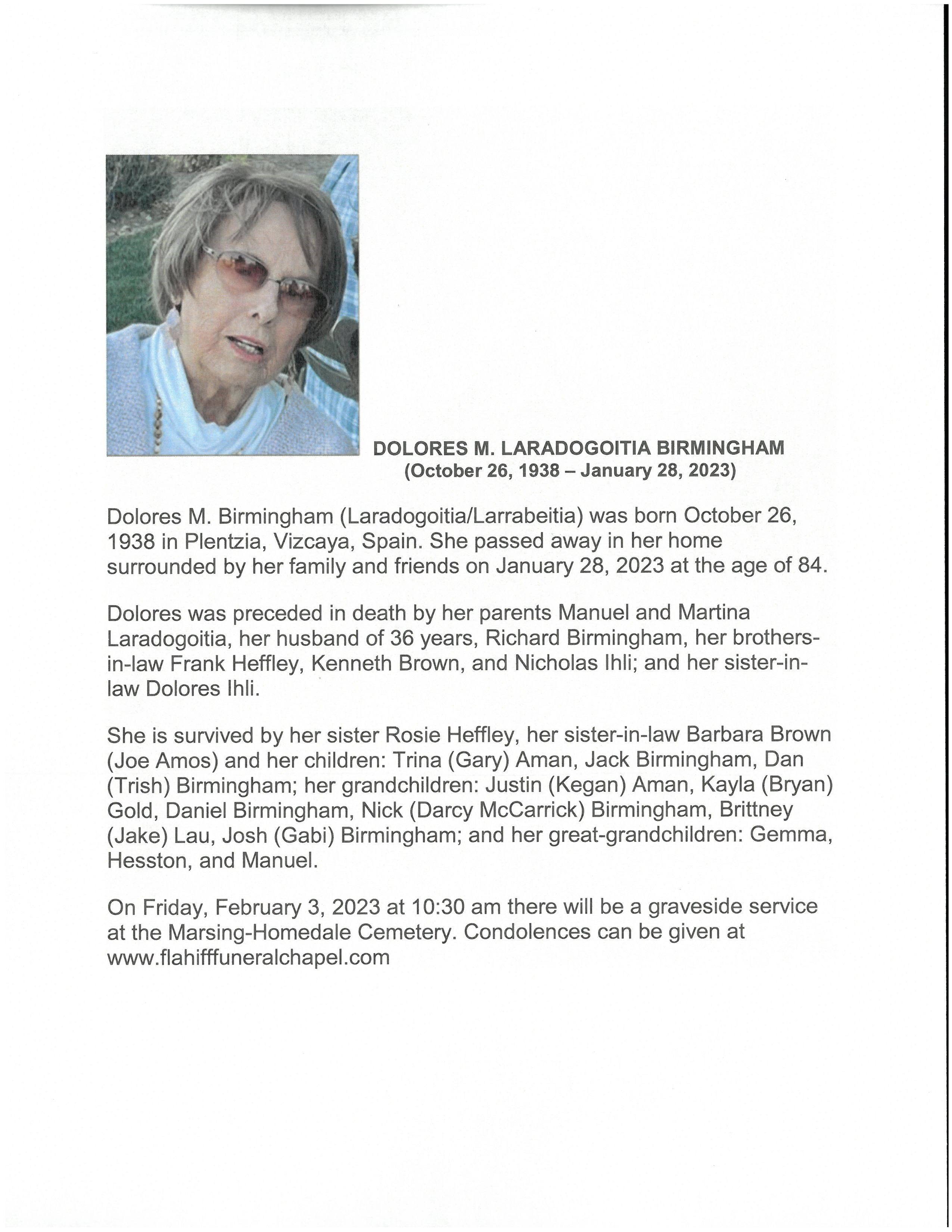 Dolores M. (Birmingham) Laradogoitia - The Basque Museum & Cultural ...