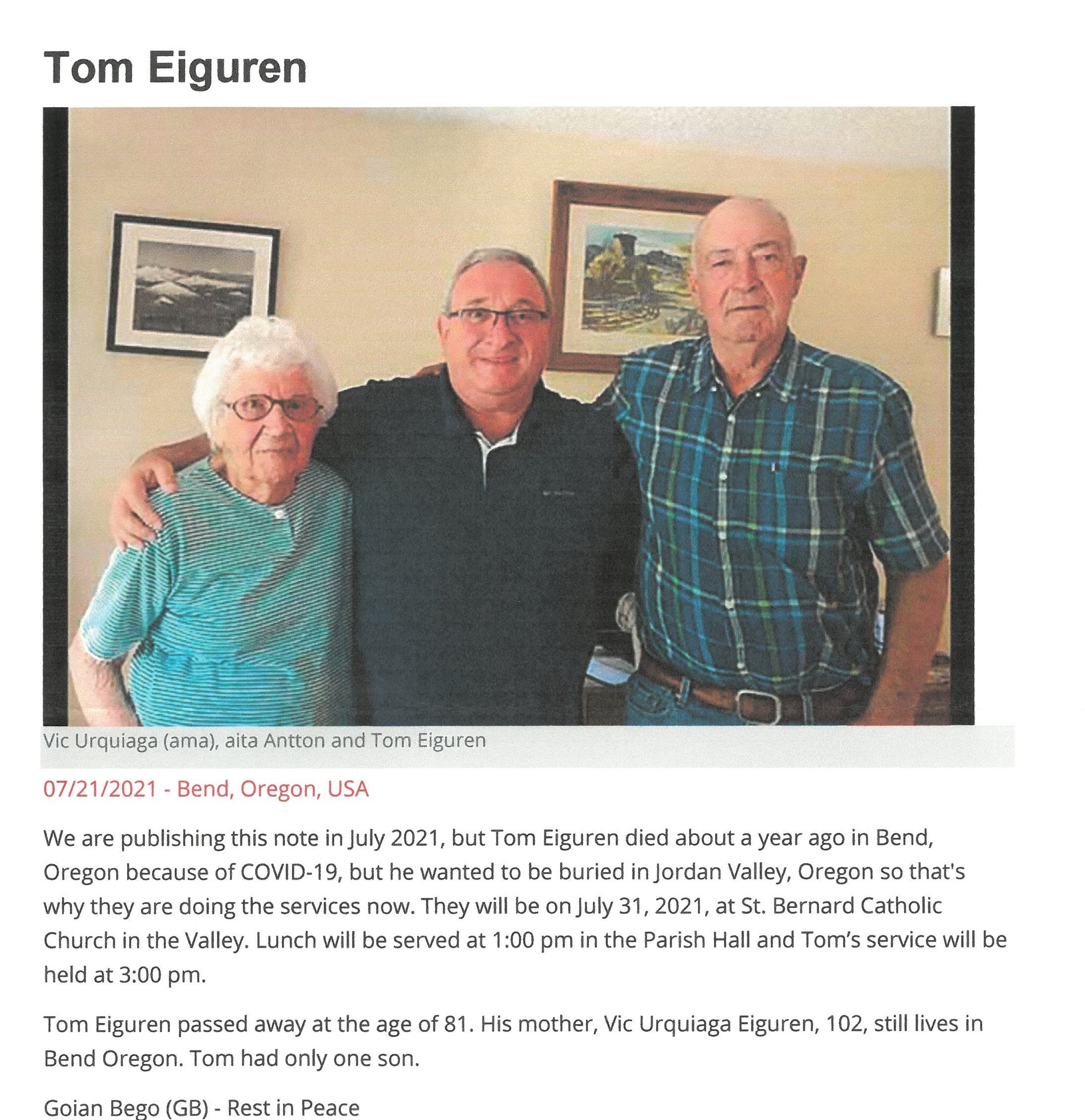 Tom Eiguren - The Basque Museum & Cultural Center | Boise, ID