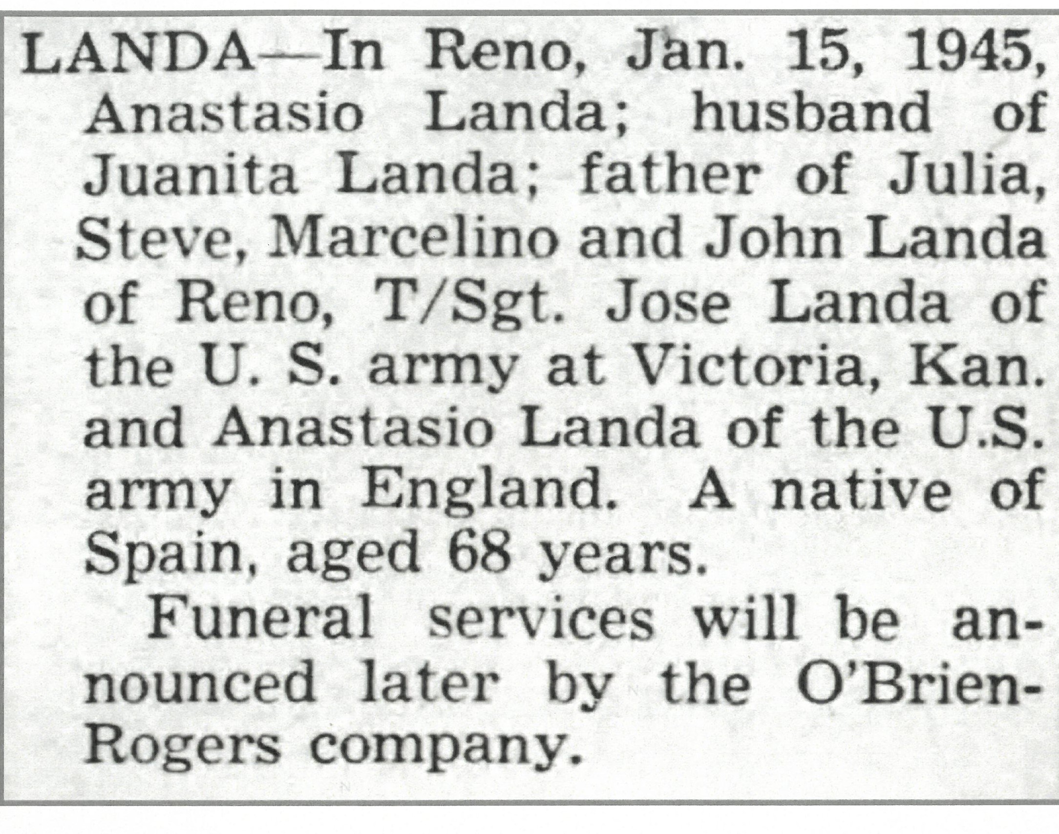 Anastasio Landa - The Basque Museum & Cultural Center | Boise, ID