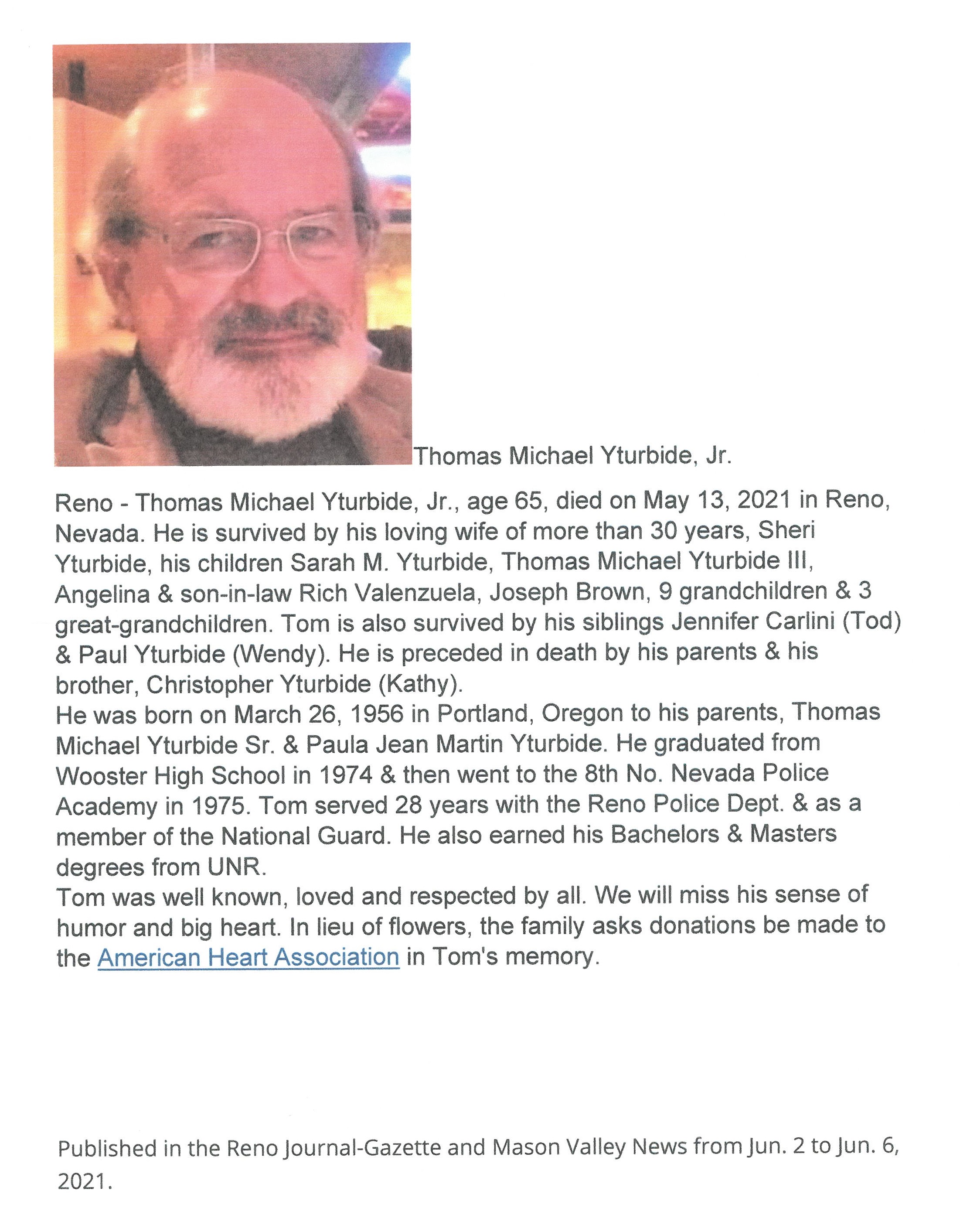 Thomas "Tom" Michael Yturbide, Jr. - The Basque Museum & Cultural ...