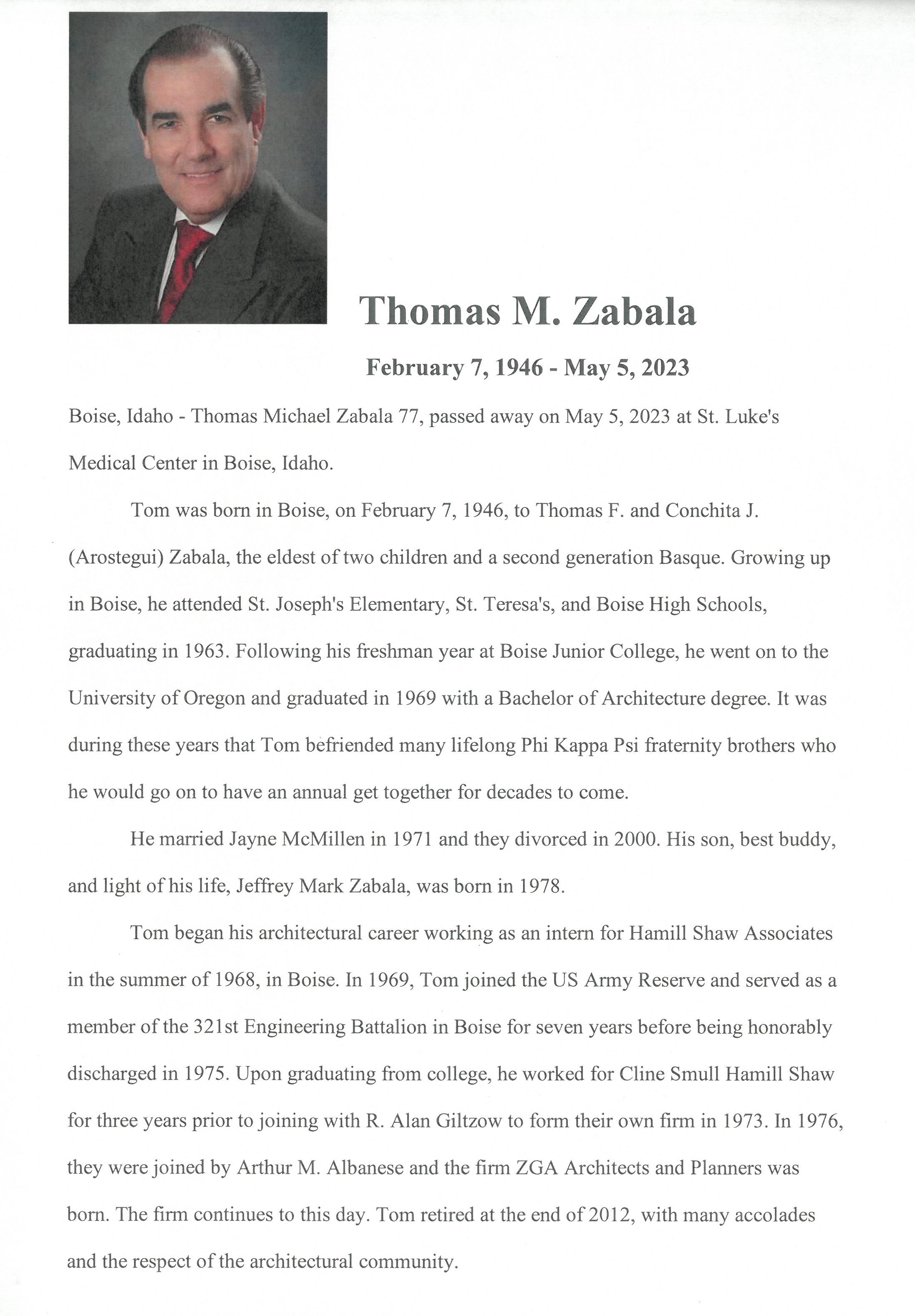 Thomas "Tom" Michael Zabala - The Basque Museum & Cultural Center ...