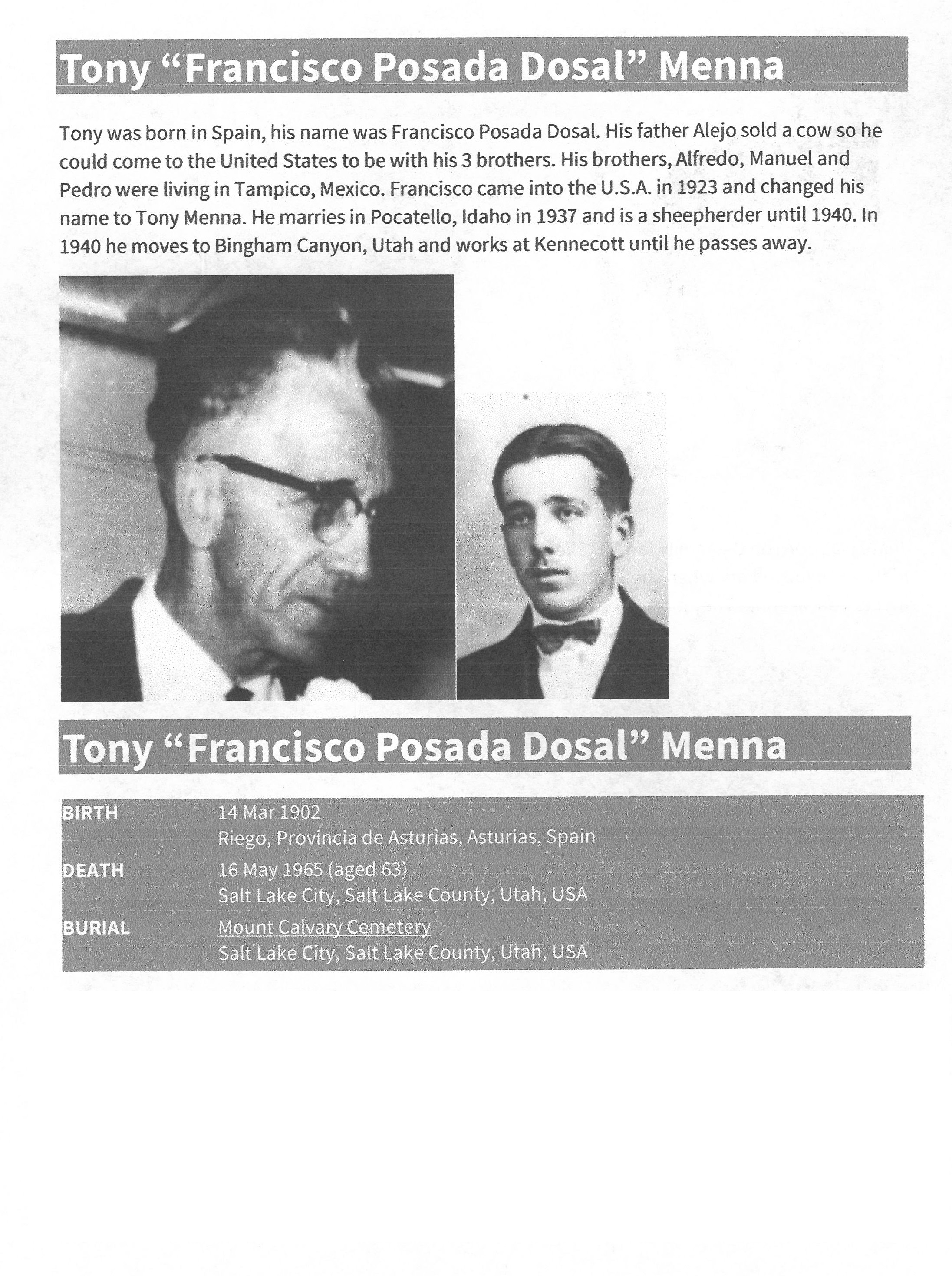 Tony (Francisco Posada Dosal) Menna - The Basque Museum & Cultural ...