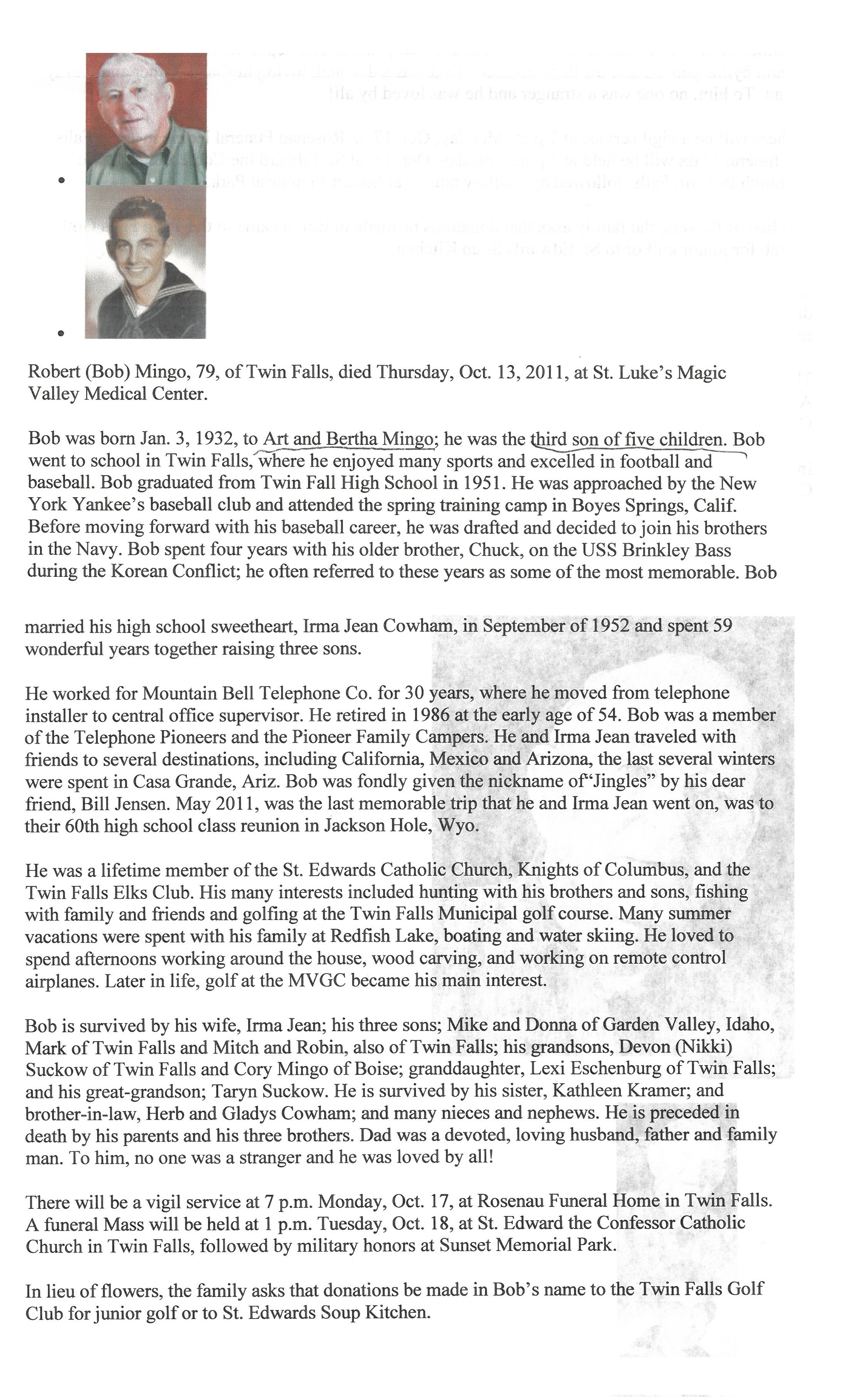 Robert "Bob" Mingo - The Basque Museum & Cultural Center | Boise, ID