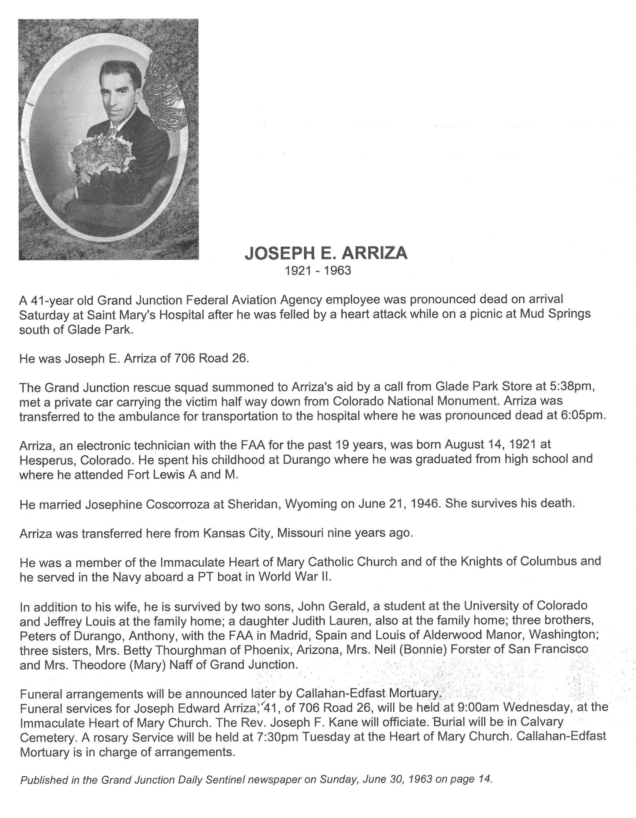 Joseph E. Arriza - The Basque Museum & Cultural Center | Boise, ID