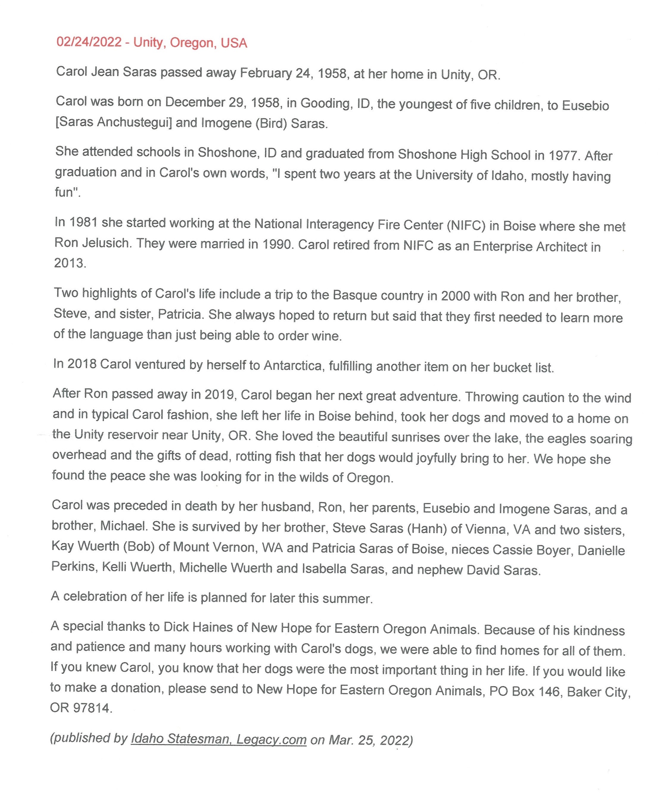 Carol Jean (Saras) Jelusich - The Basque Museum & Cultural Center ...