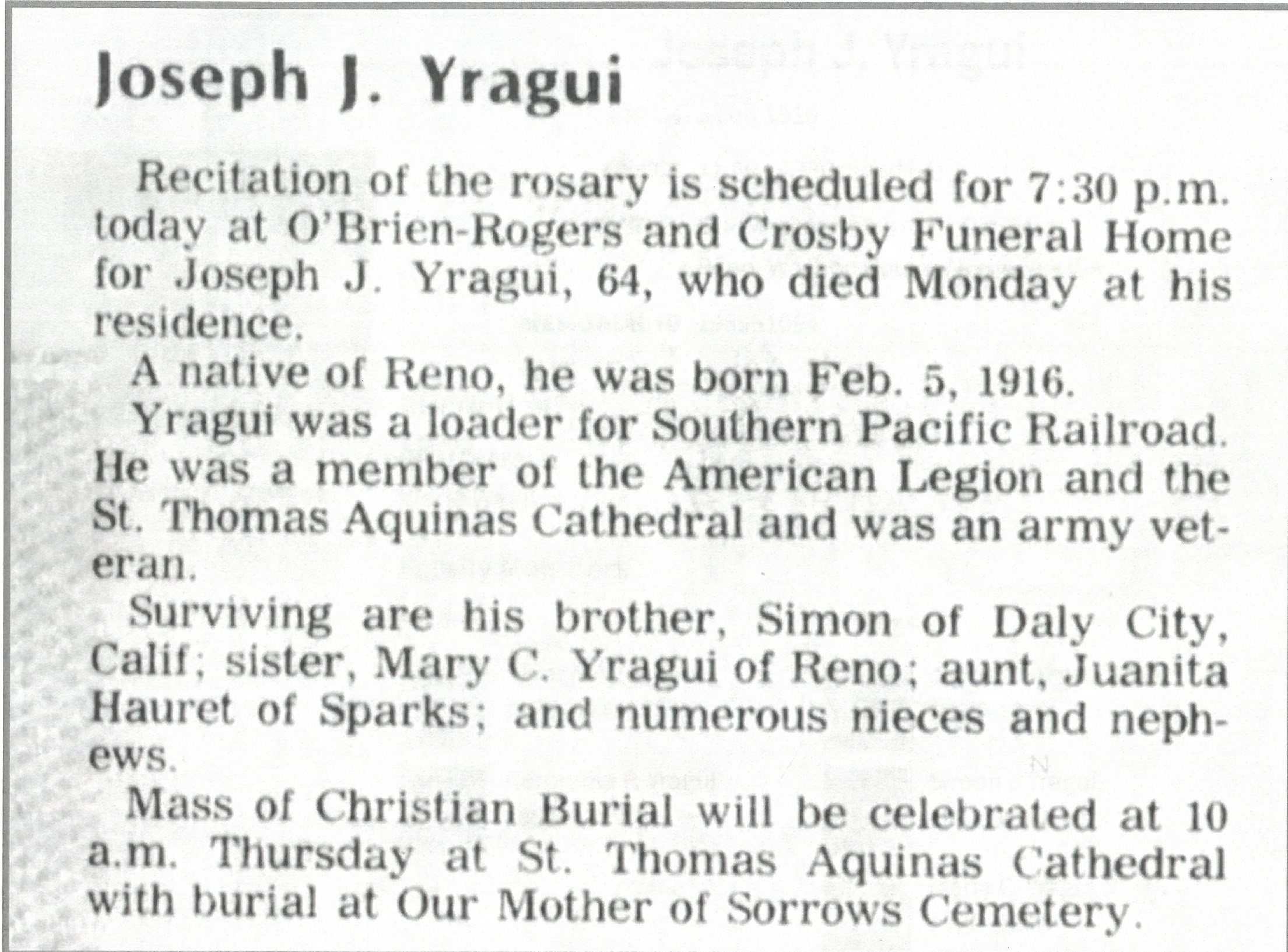 Joseph J. Yragui - The Basque Museum & Cultural Center | Boise, ID