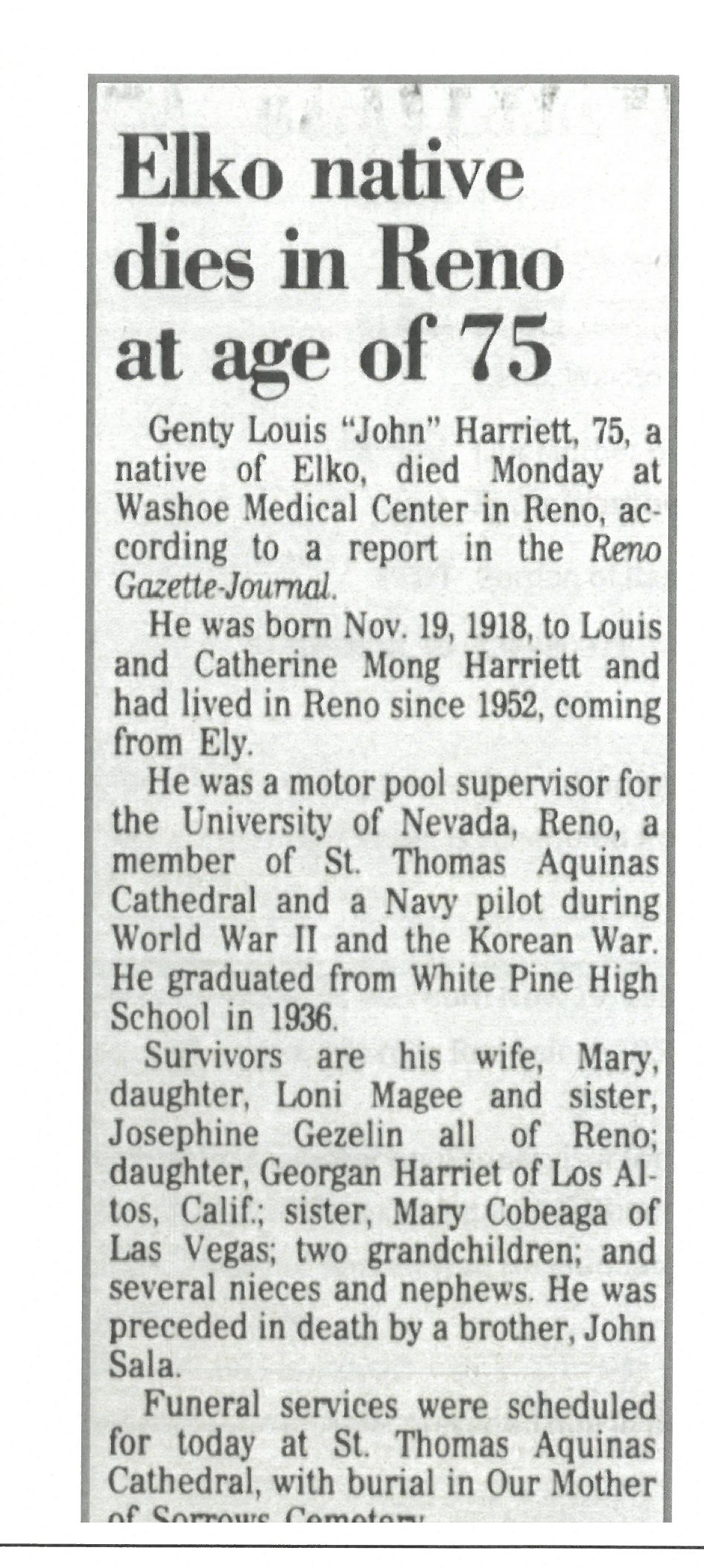 Genty "John" Louis Harriet - The Basque Museum & Cultural Center ...