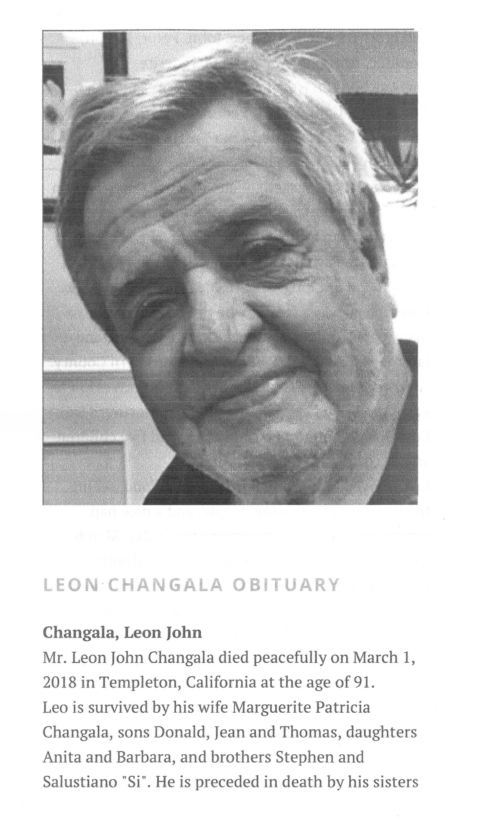 Leon "Leo" John Changala - The Basque Museum & Cultural Center | Boise, ID