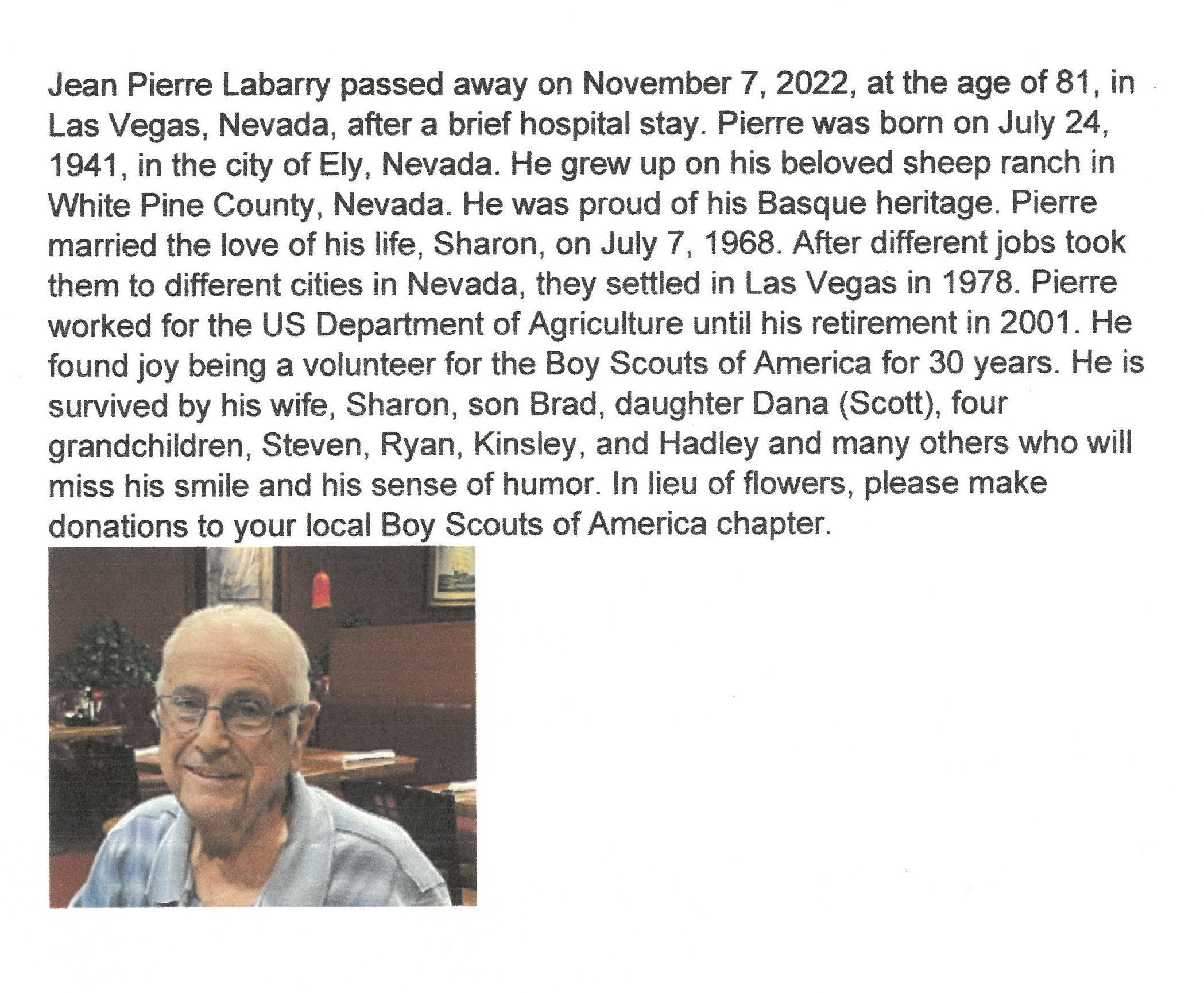 Jean Pierre Labarry - The Basque Museum & Cultural Center | Boise, ID