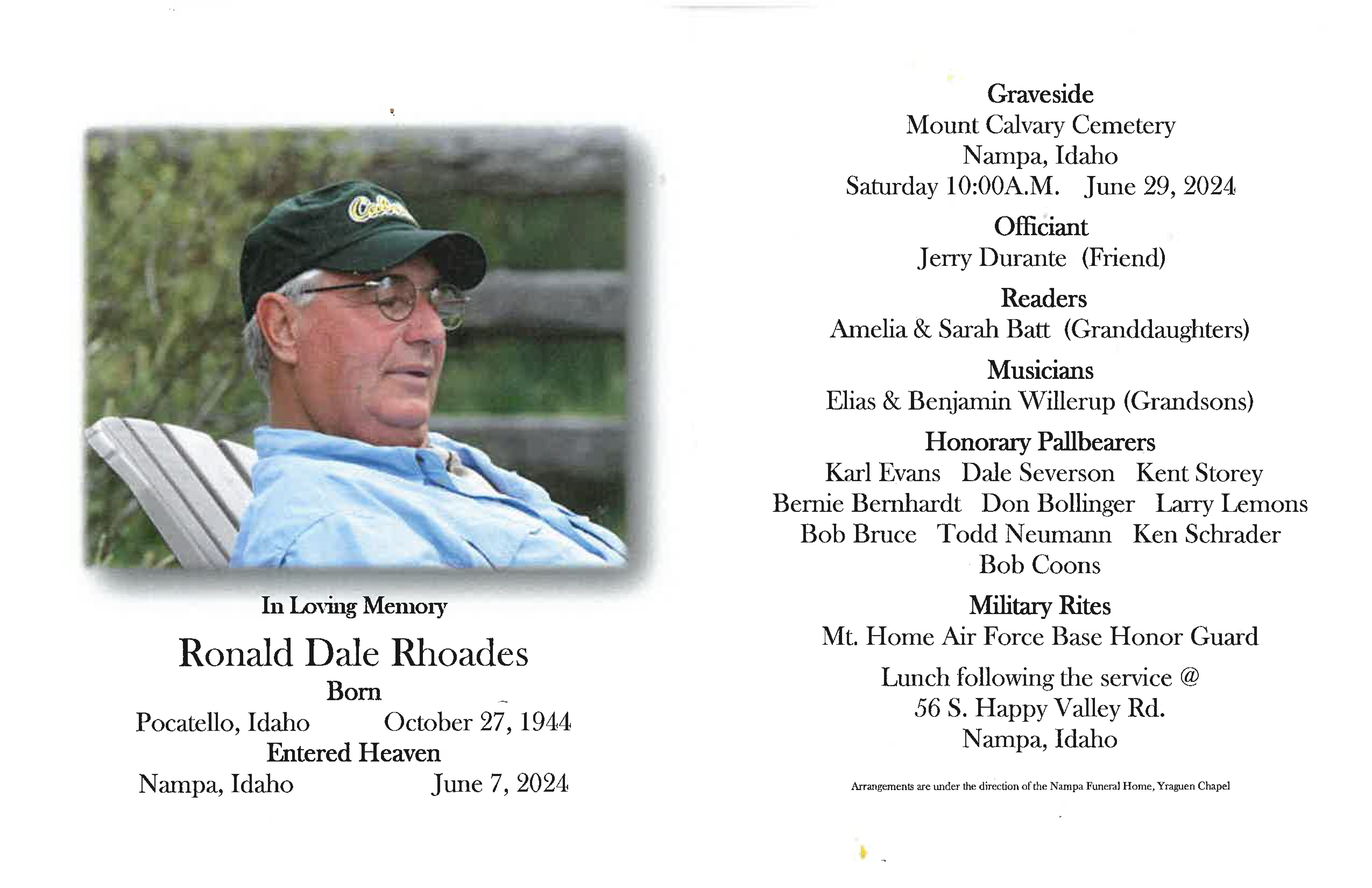 Ronald "Ron" Dale Rhoades - The Basque Museum & Cultural Center | Boise, ID