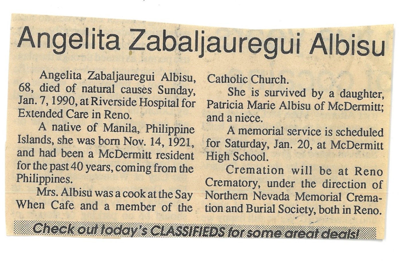 Angelita (Zabaljauregui) Albisu - The Basque Museum & Cultural Center ...