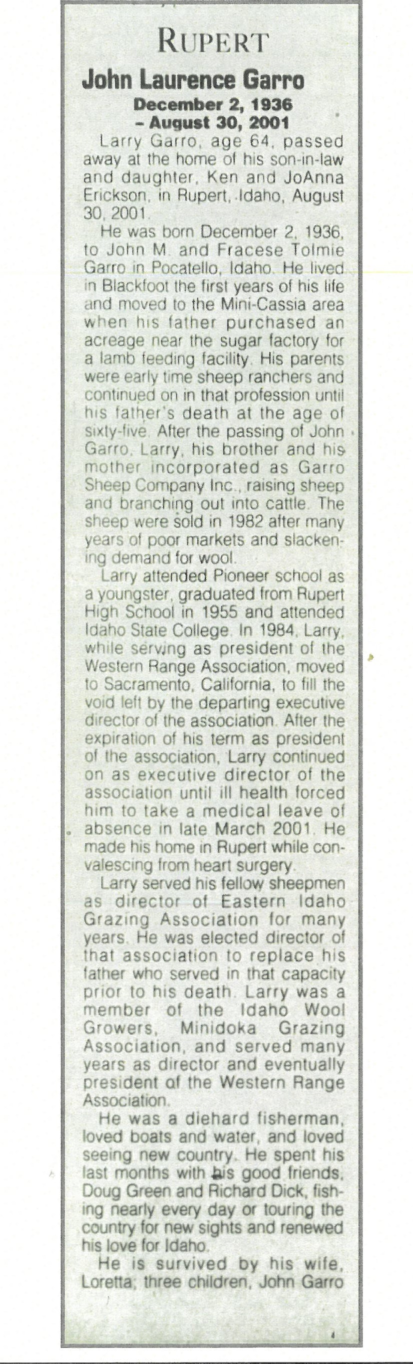 John Laurence Garro - The Basque Museum & Cultural Center | Boise, ID