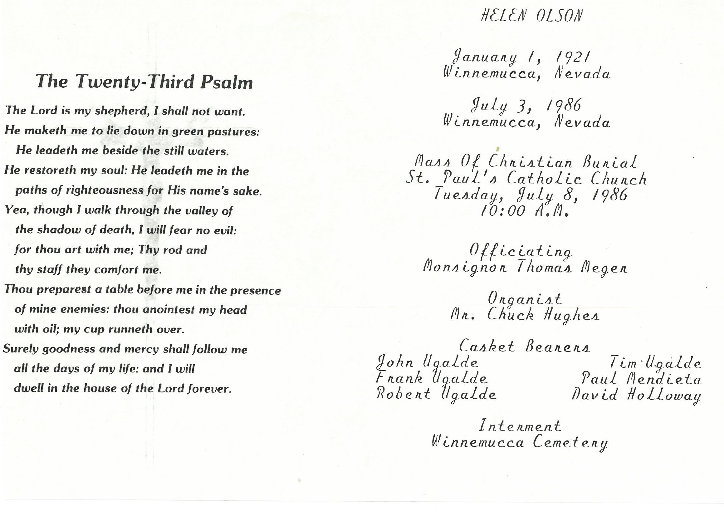 Helen (Ugalde) Olson - The Basque Museum & Cultural Center | Boise, ID