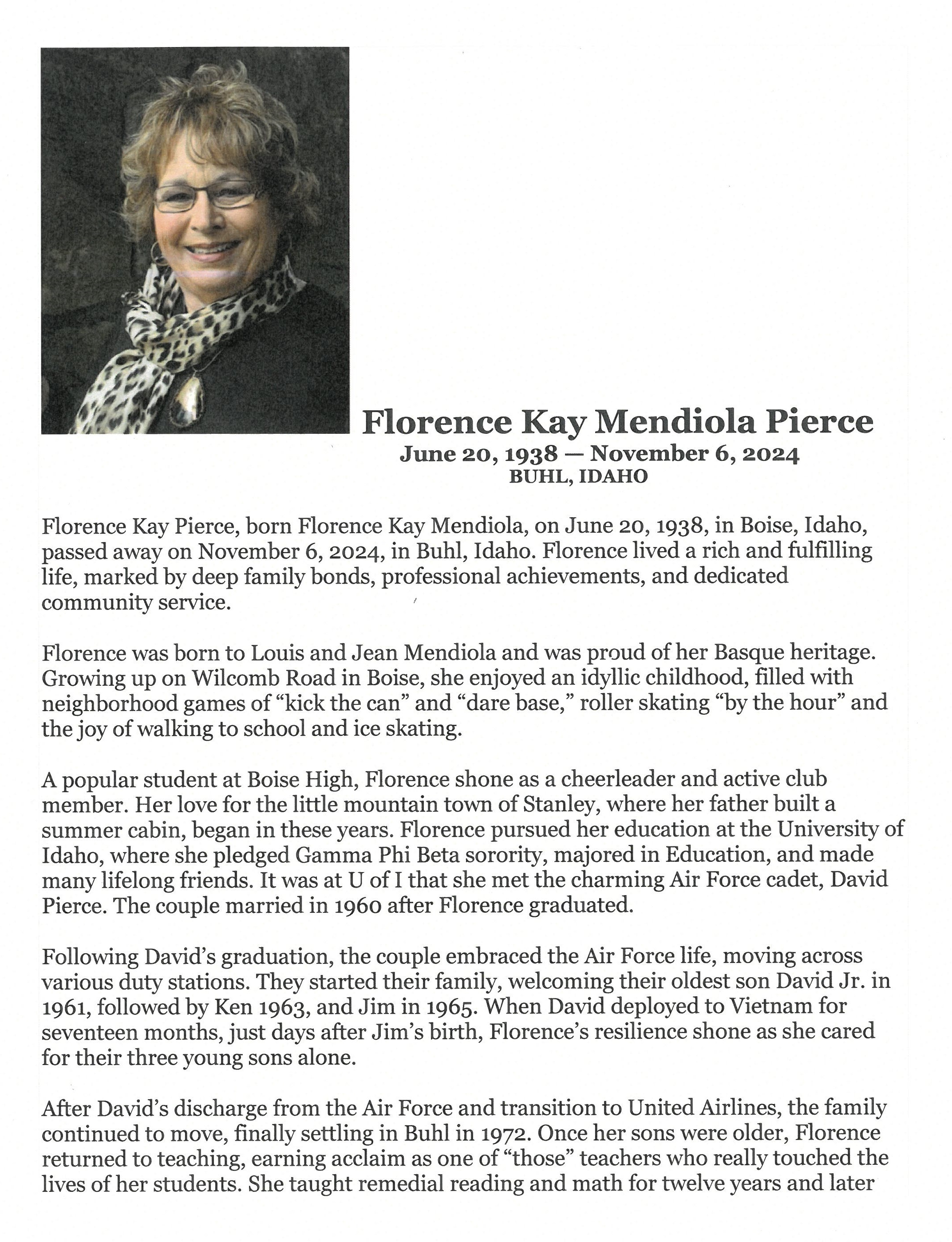 Florence Kay (Mendiola) Pierce - The Basque Museum & Cultural Center ...