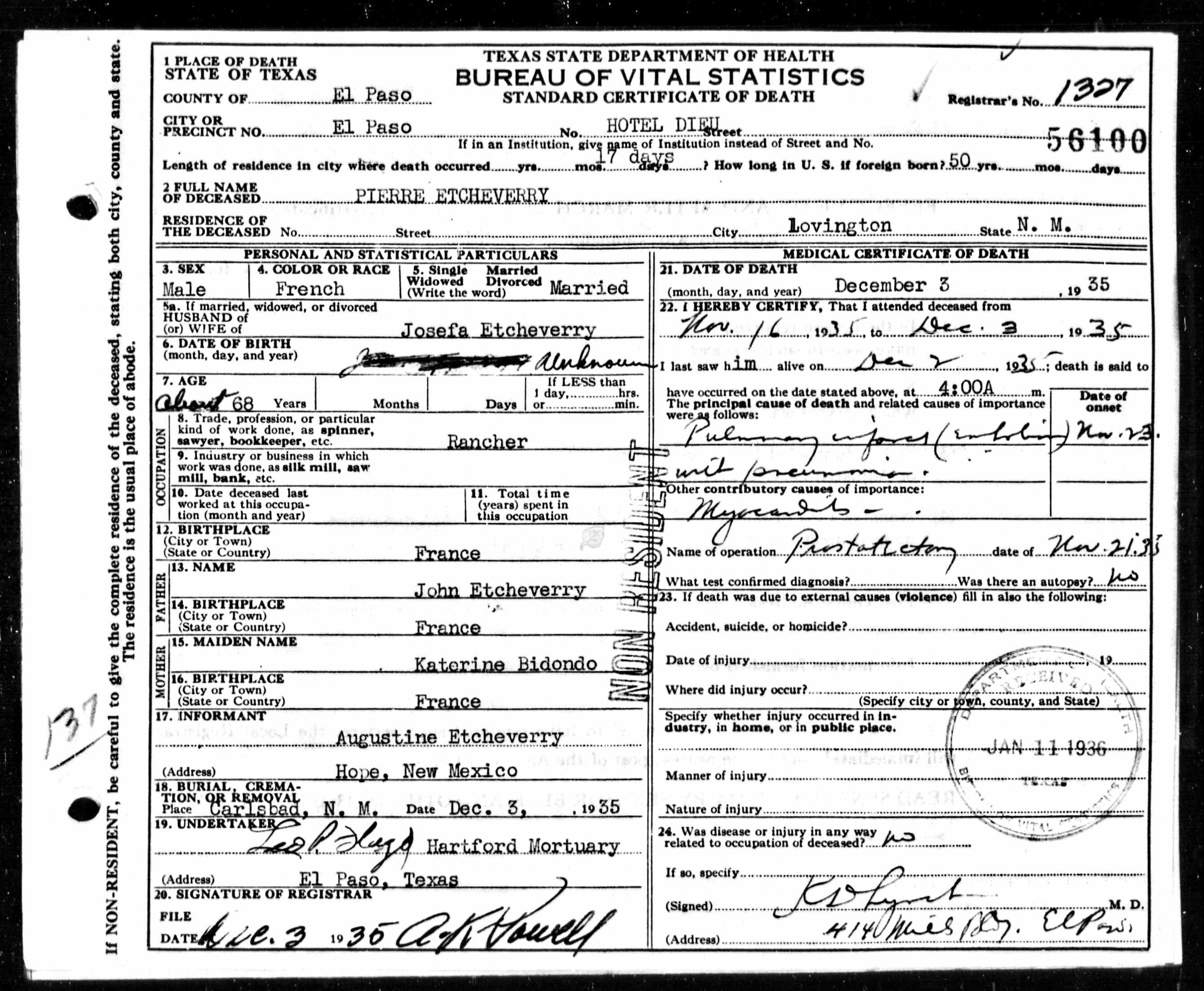 Pierre Etcheverry - The Basque Museum & Cultural Center | Boise, ID